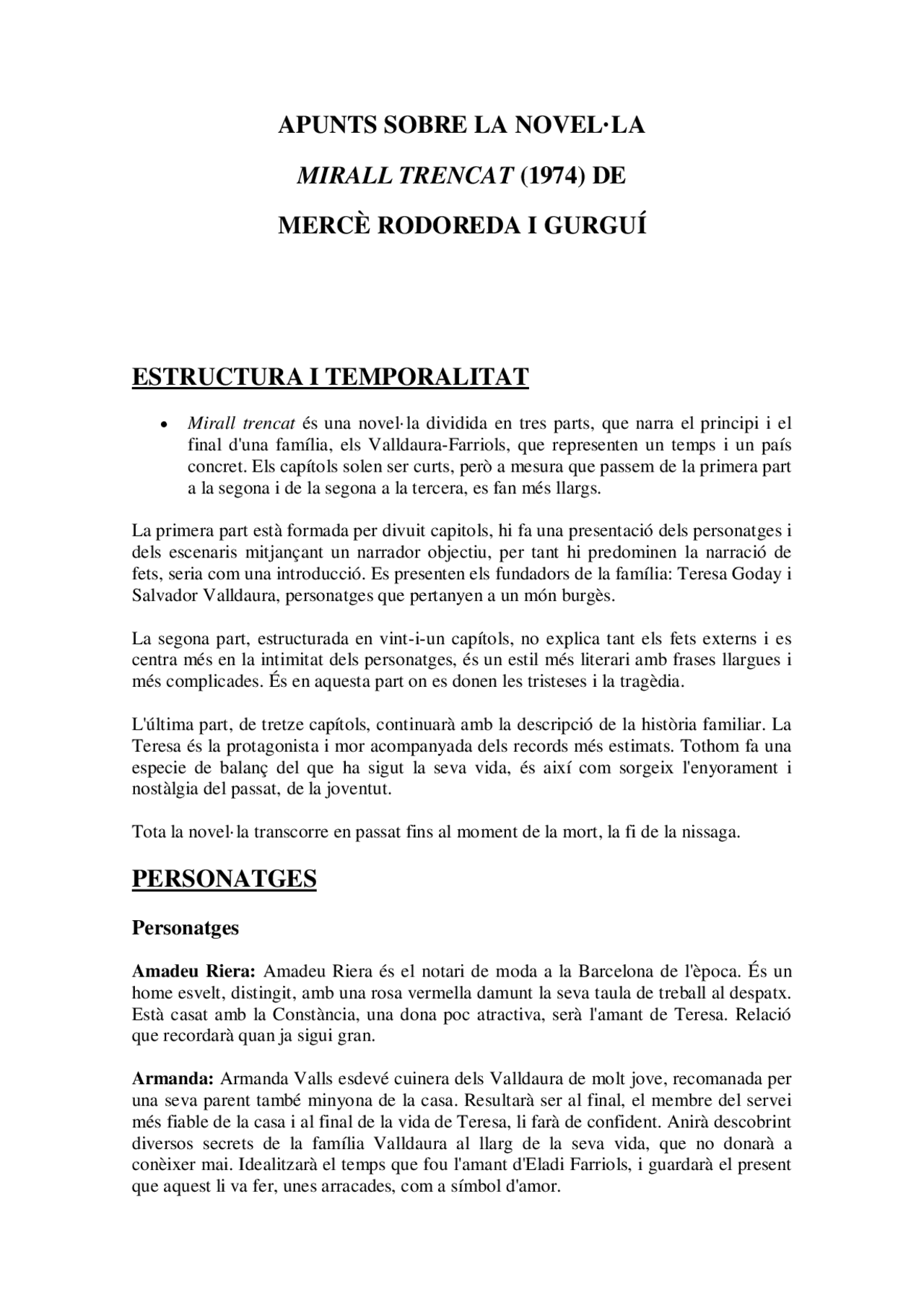 AnÁlisis Mirall Trencat 2n Batx Docsity