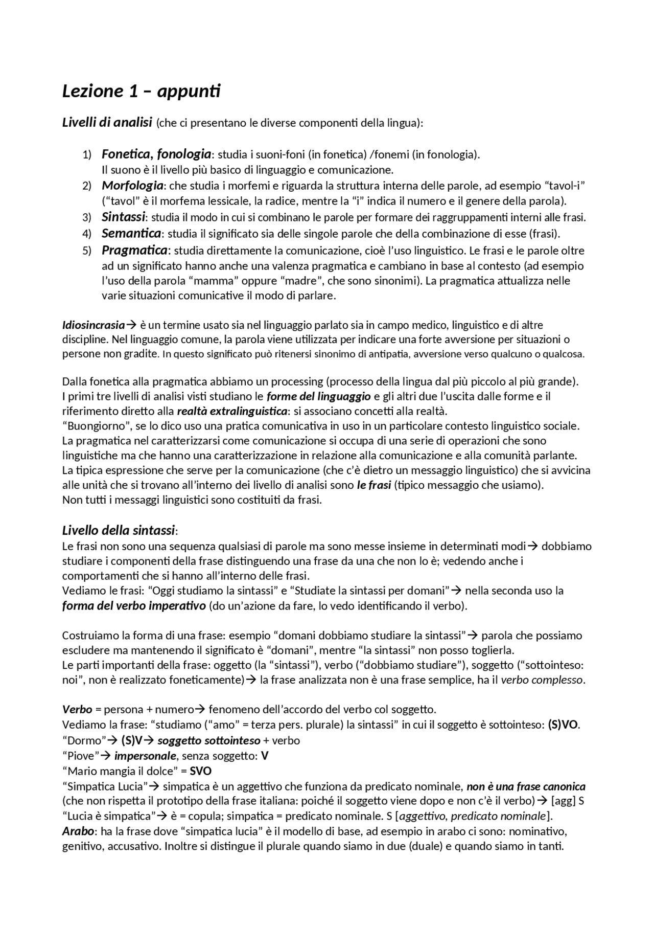 Semantica E Pragmatica Docsity