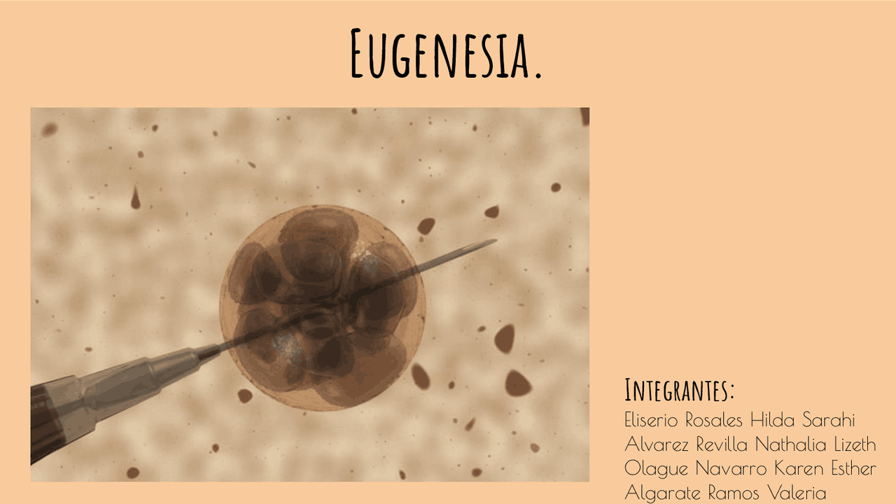 Eugenesia. Que es a favor y en conta - Docsity