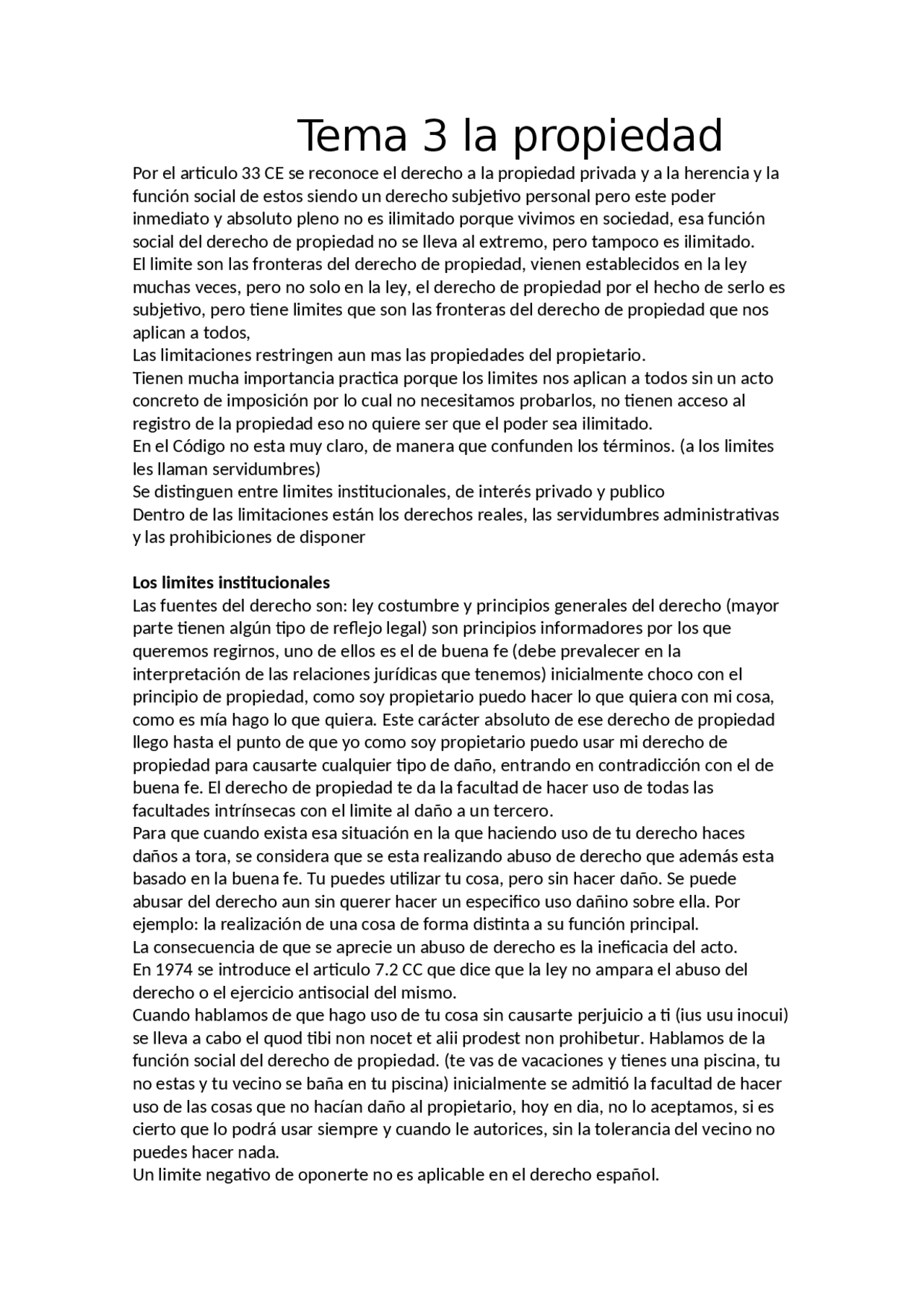 Tema 3 la propiedad derecho civil - Docsity