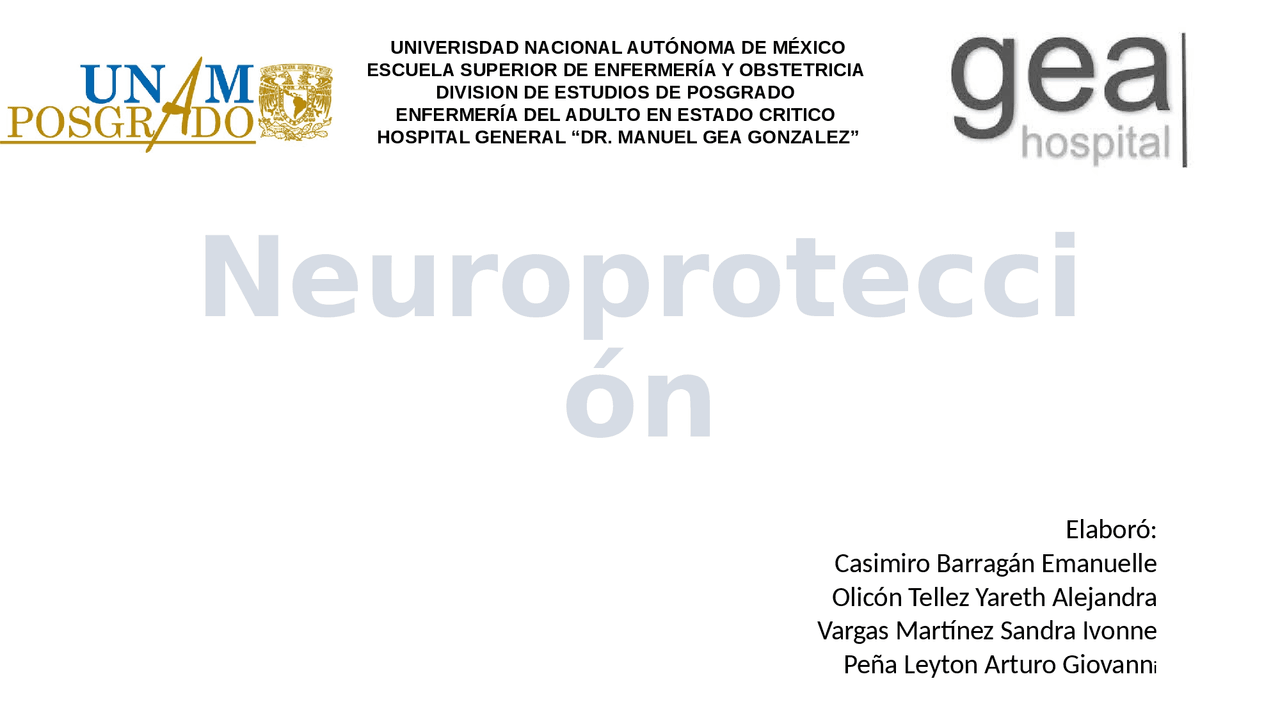 Neuroproteccion en pacientes con tce - Docsity