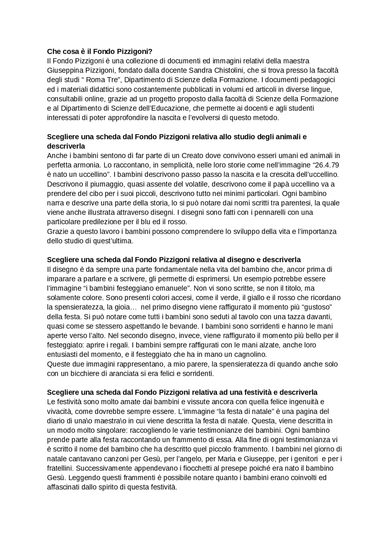 Pizzigoni Prof Sandra Chistolini Appunti Di Pedagogia Docsity