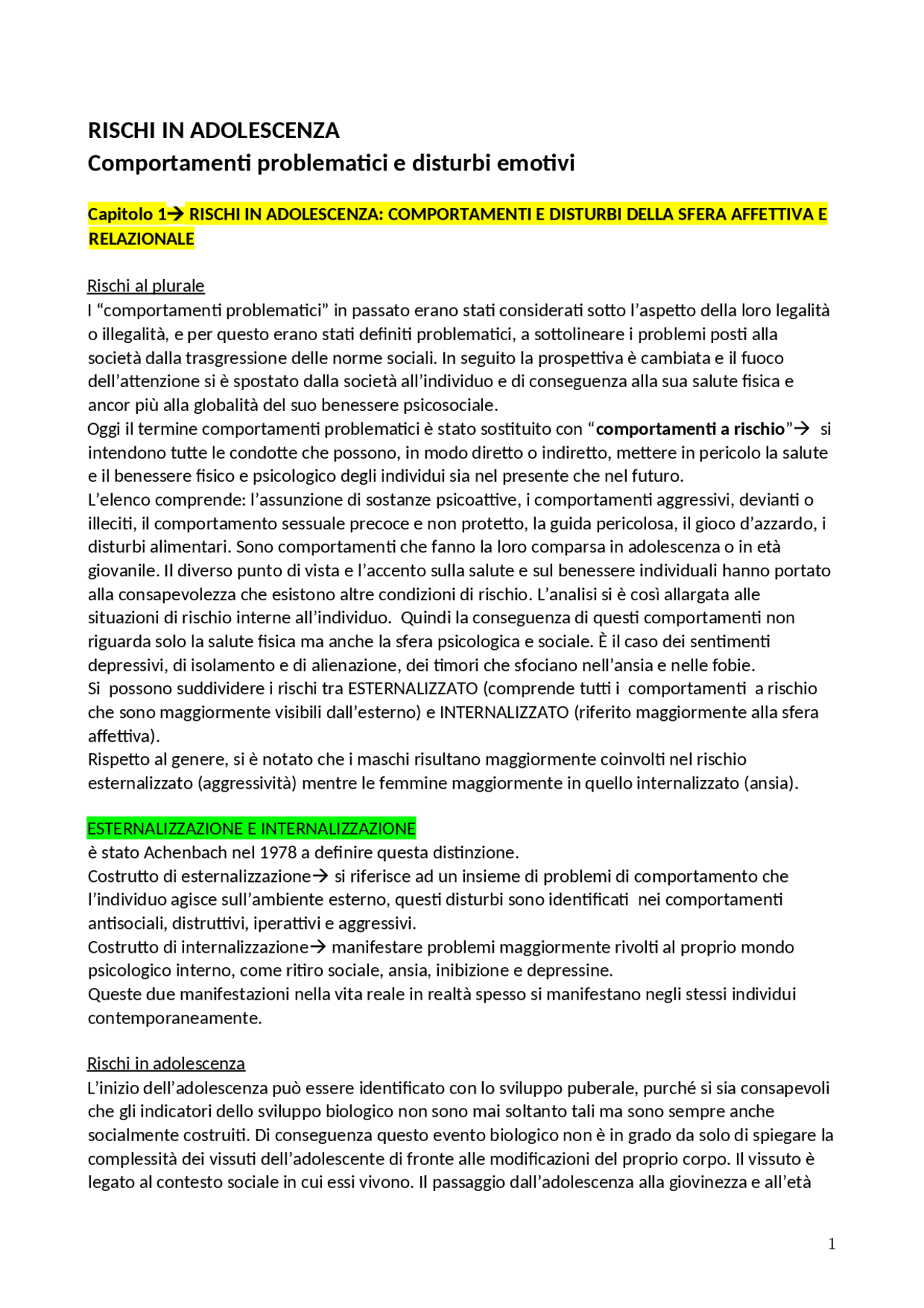 Rischi In Adolescenza Personalità E Devianza Ranieri Docsity