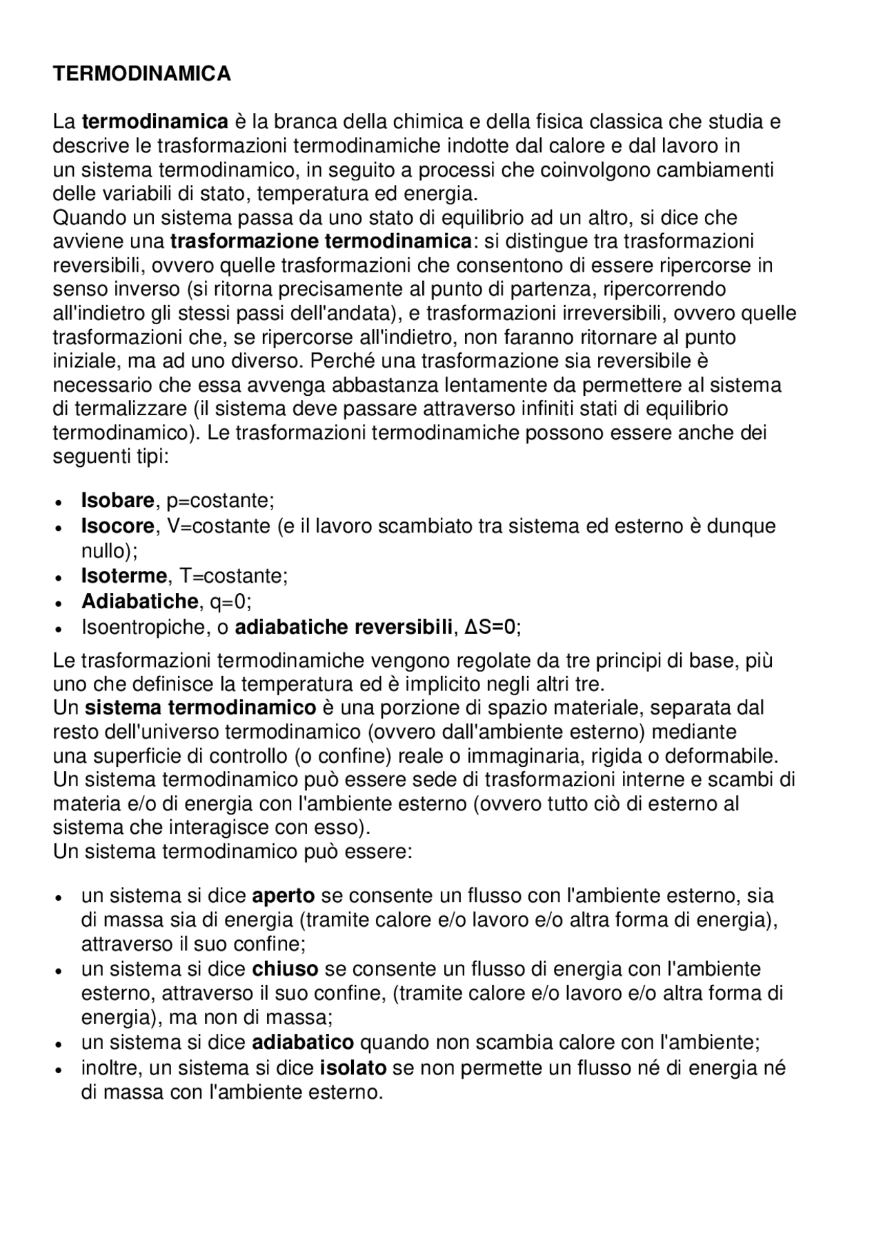 Riassunto del programma d'esame di Chimica Fisica 1 - Docsity