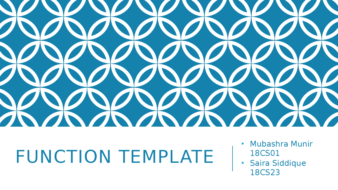Fundamentals of function template - Docsity