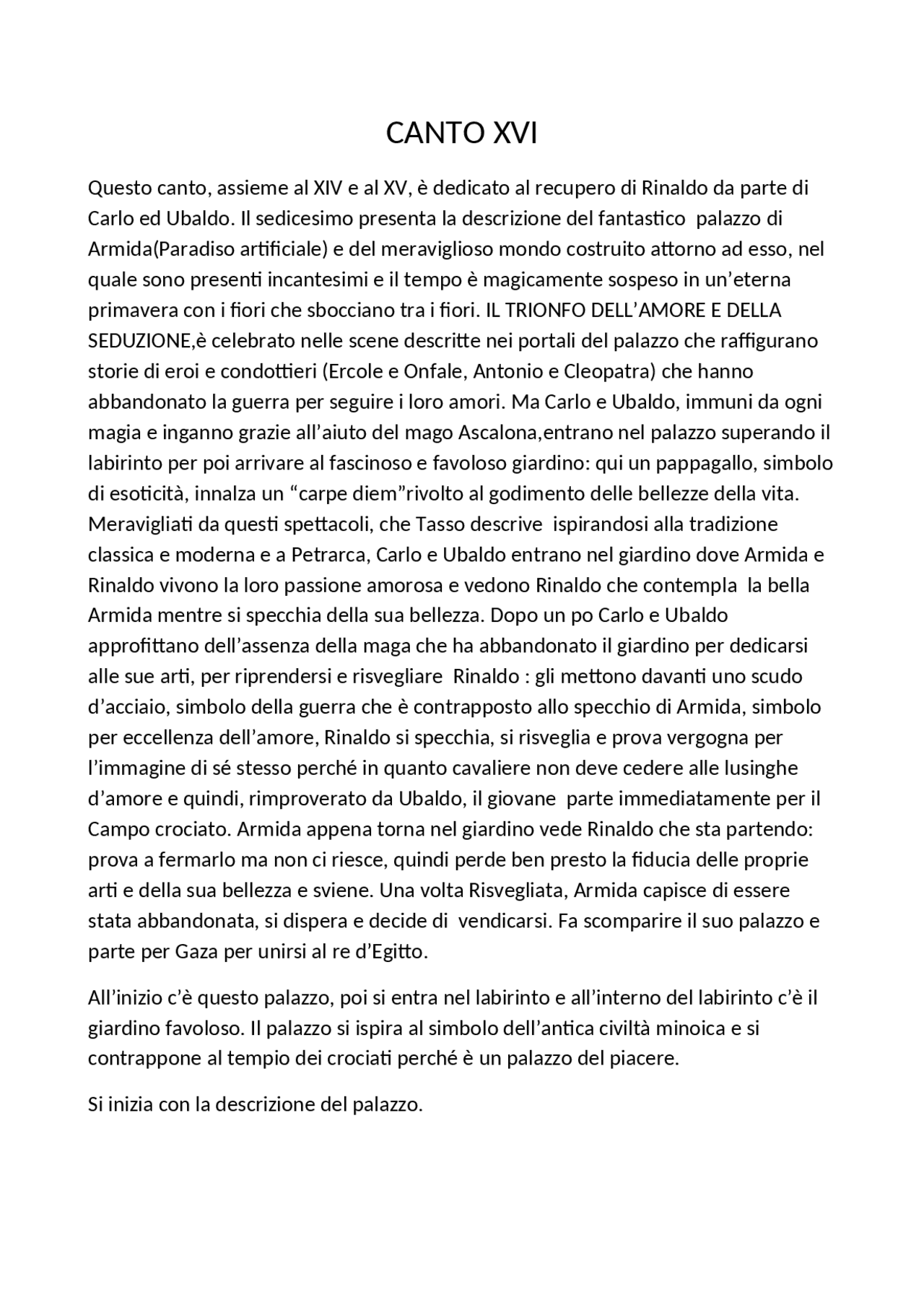 Canto Xvi Gerusalemme Liberata Preti Docsity
