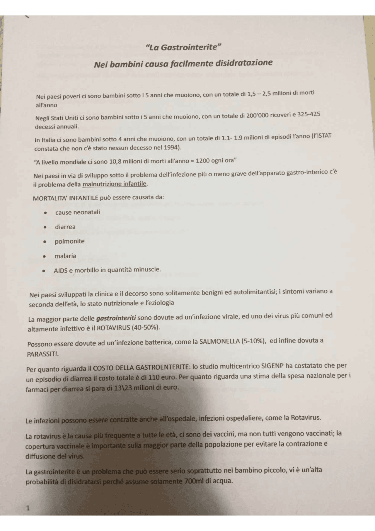 Elementi Di Pediatria Docsity