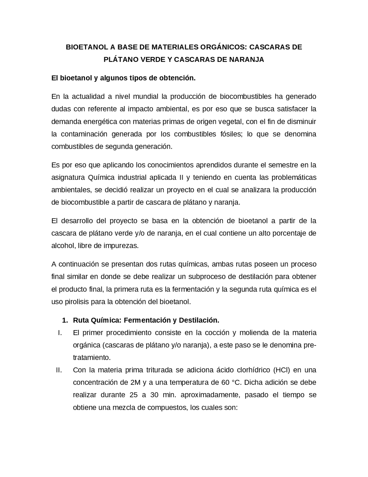 Proyecto Aplicada Química Docsity