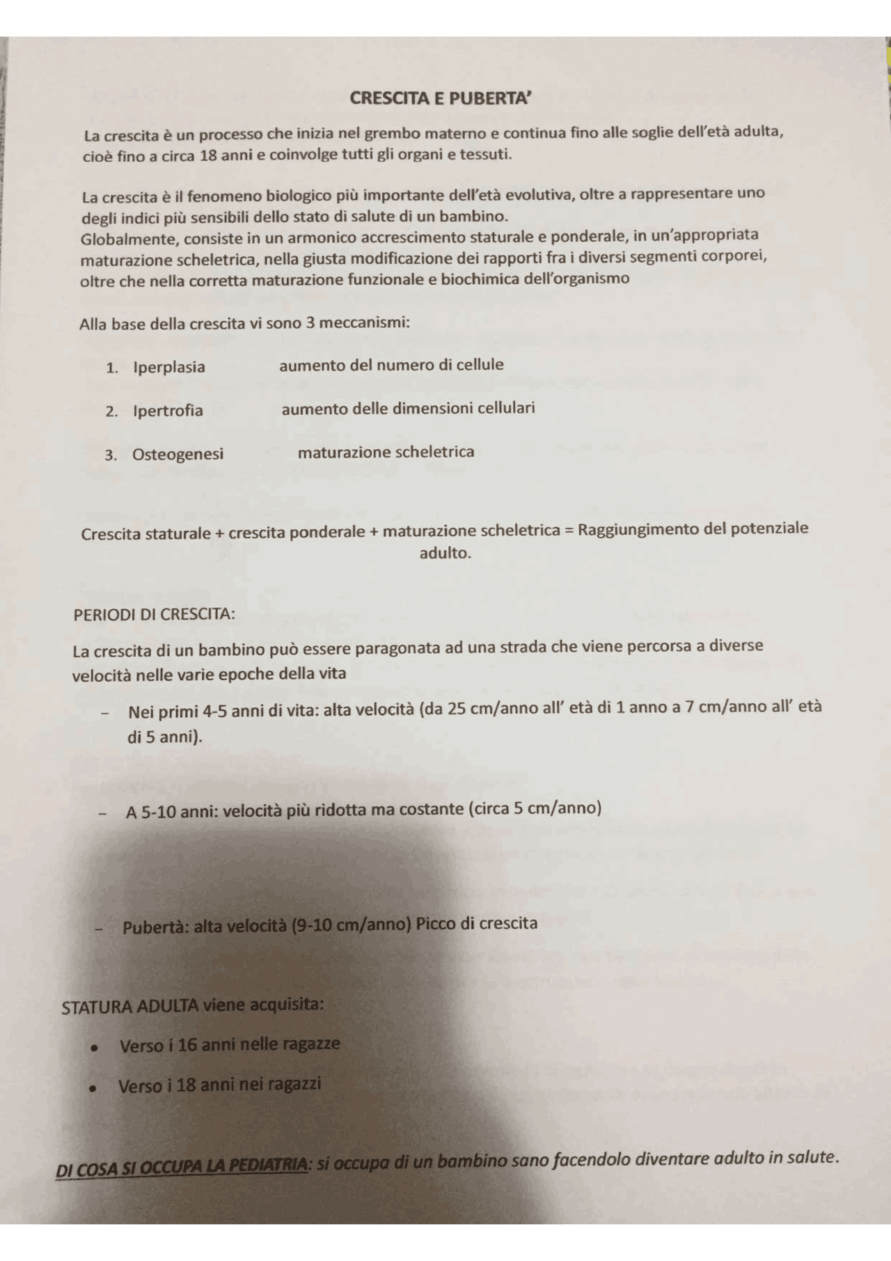 Elementi Di Pediatria Docsity