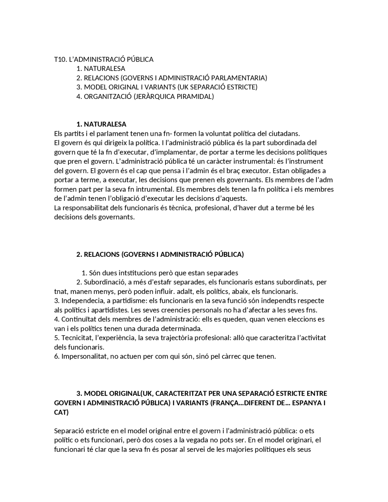 T 10 Ciència Política 1r Dret Docsity