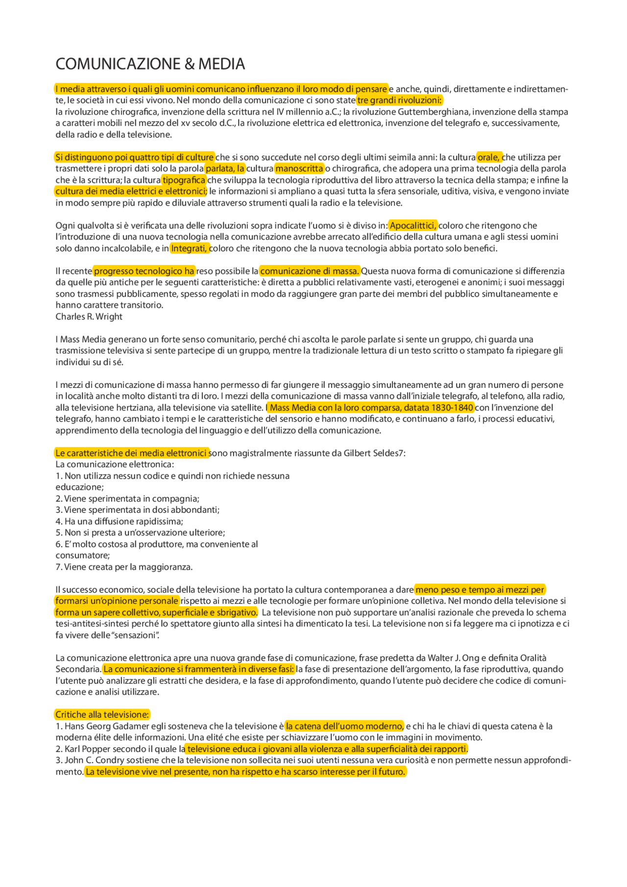 Dispense esame linguaggi dei media - Docsity