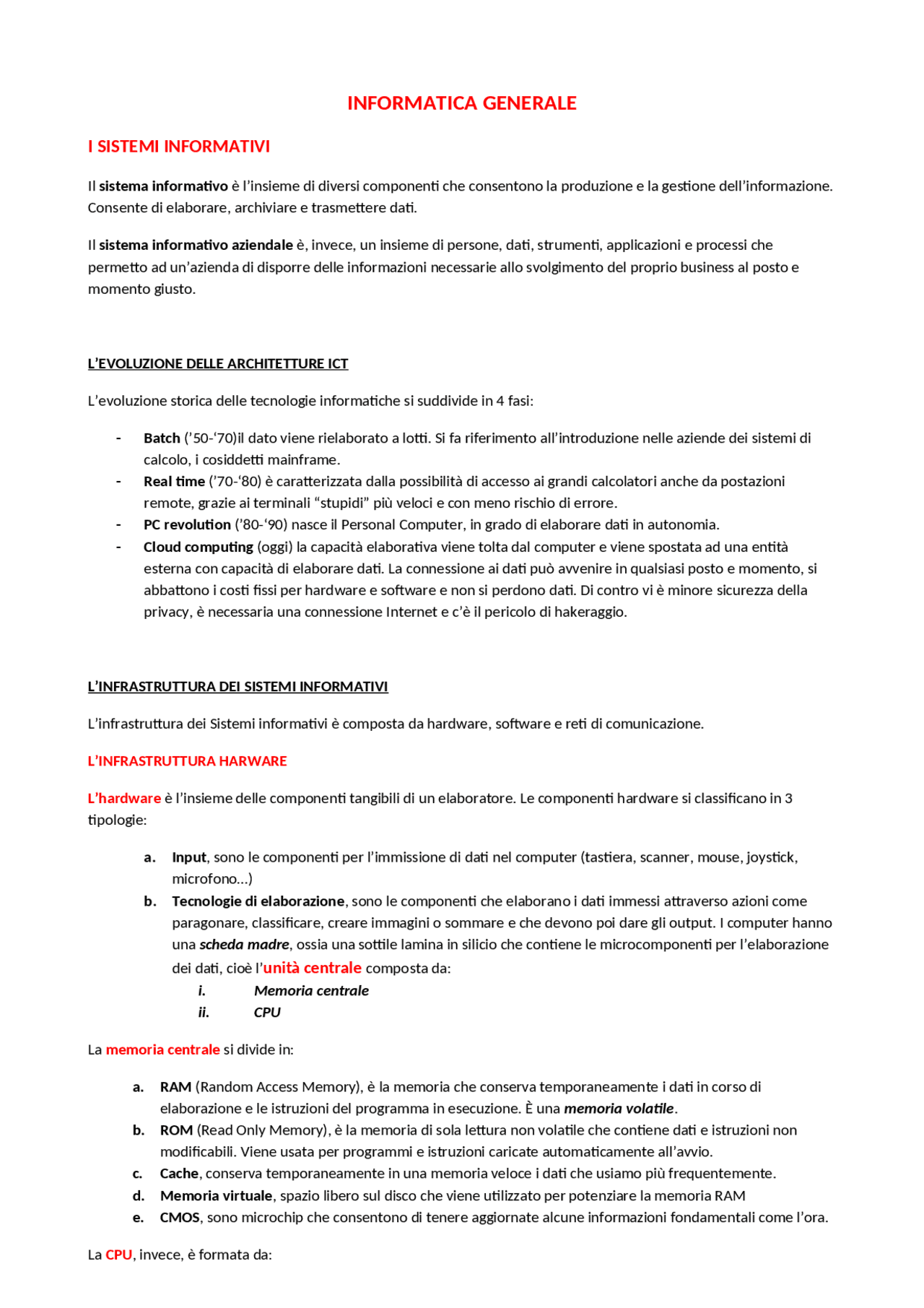 DISPENSA INFORMATICA GENERALE - Docsity