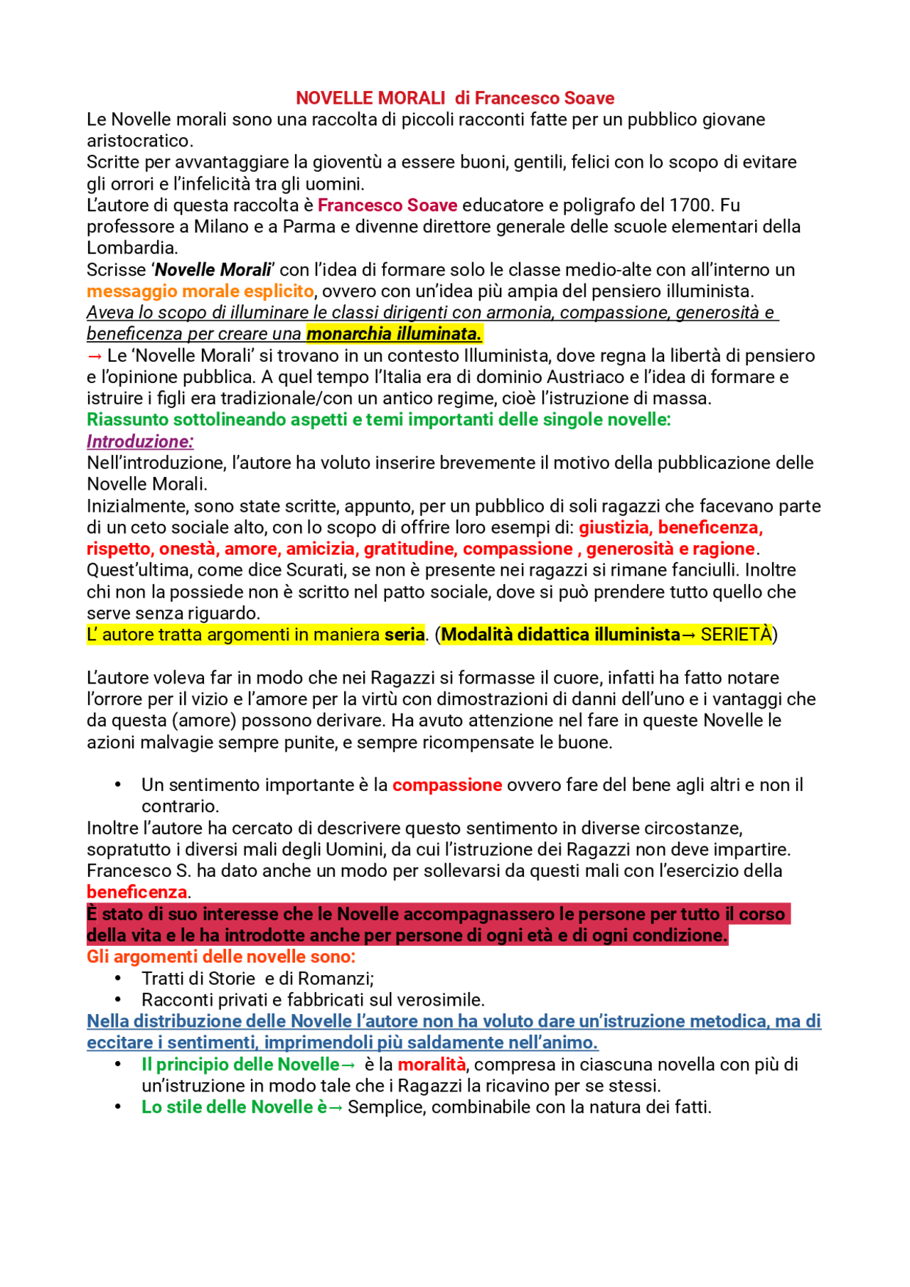 Novelle morali di Francesco Soave - Docsity