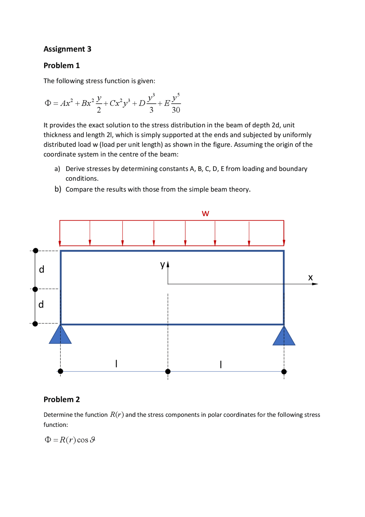 It provides the exact solution to the stress distribution in the beam ...