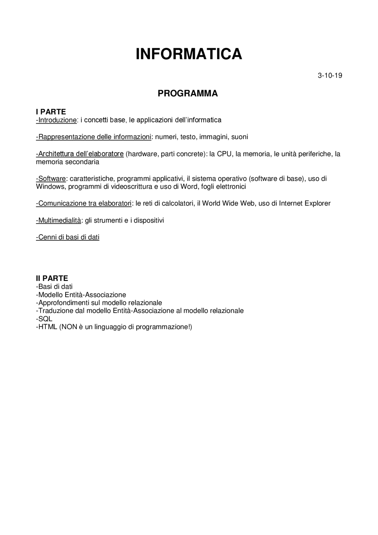 Appunti Informatica Docsity