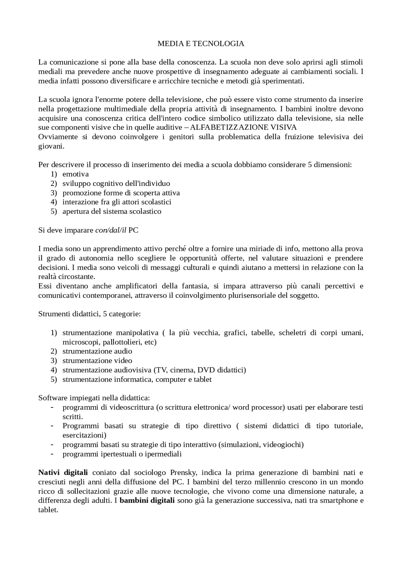 Riassuno Edsimone Per Tfa Docsity