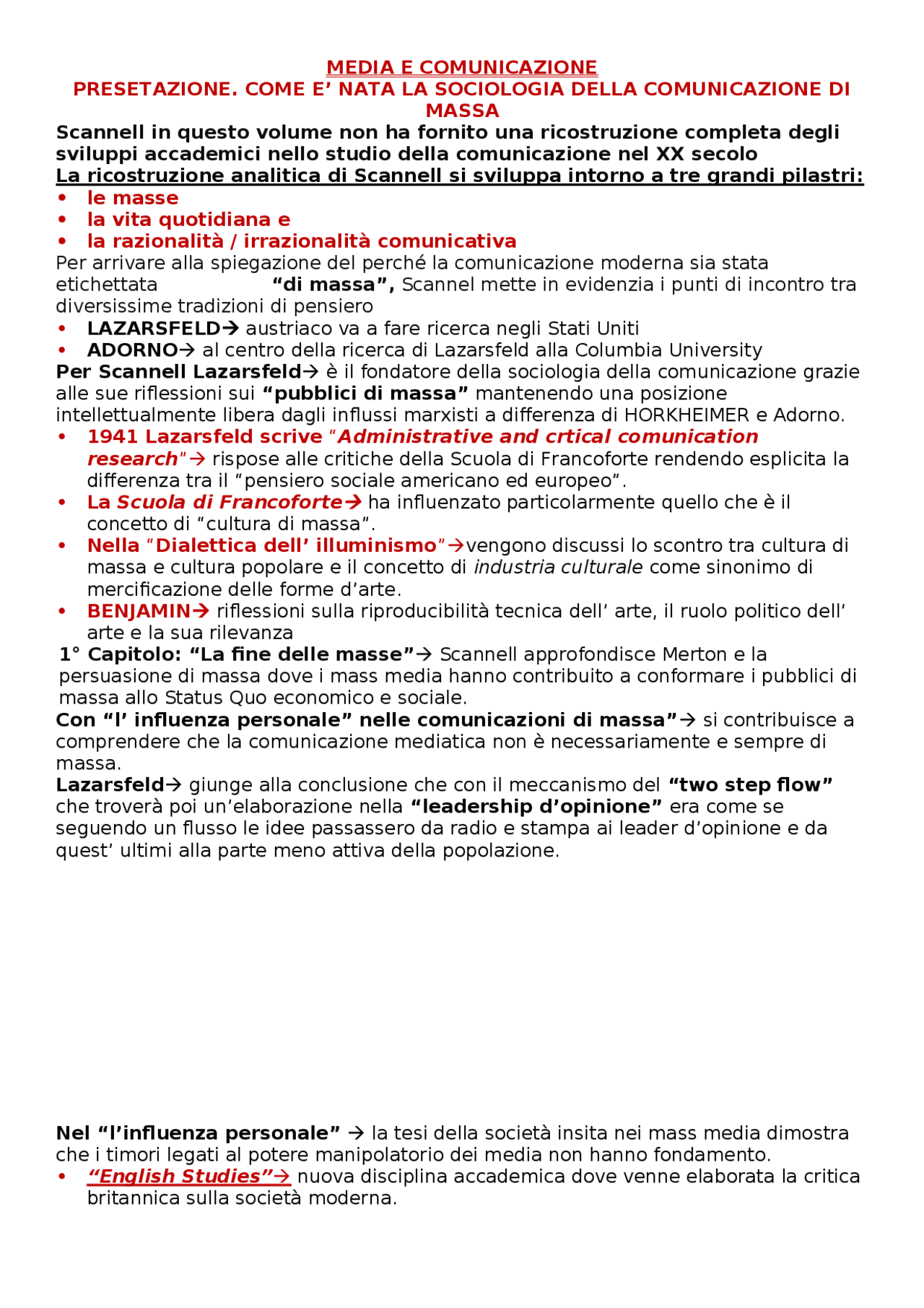 Media E Comunicazione Docsity