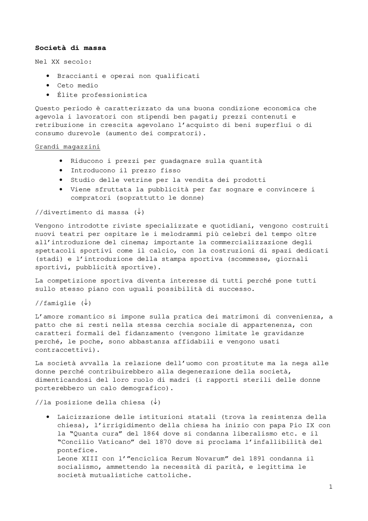 2 La Società Di Massa Docsity