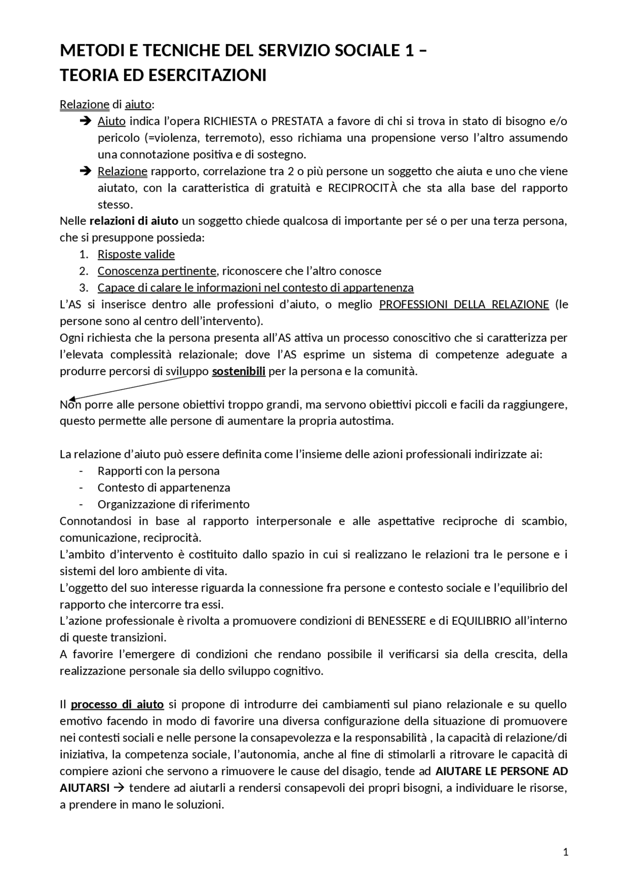 Metodi E Tecniche Del Servizio Sociale 1 Docsity