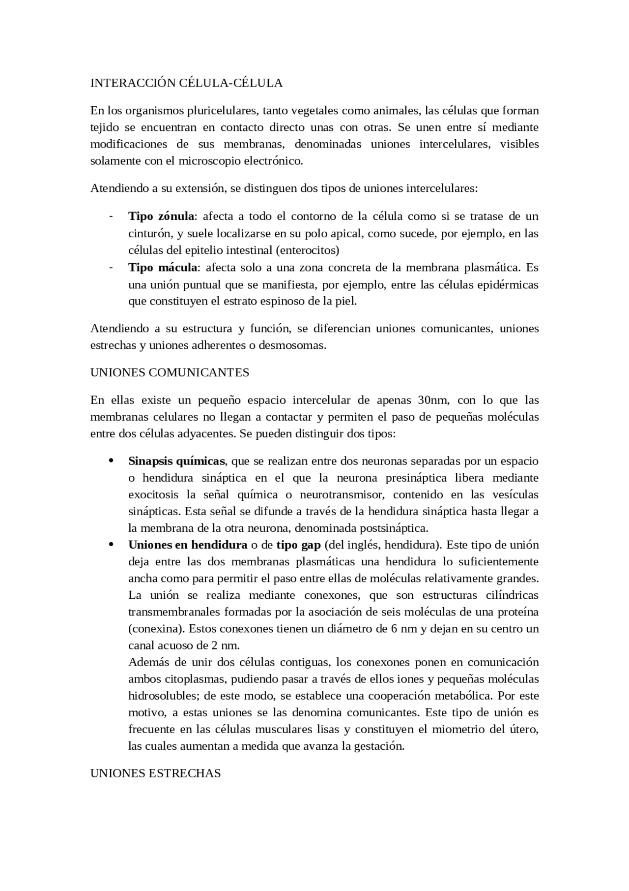 Interacción Célula Célula Apuntes De Biología Docsity