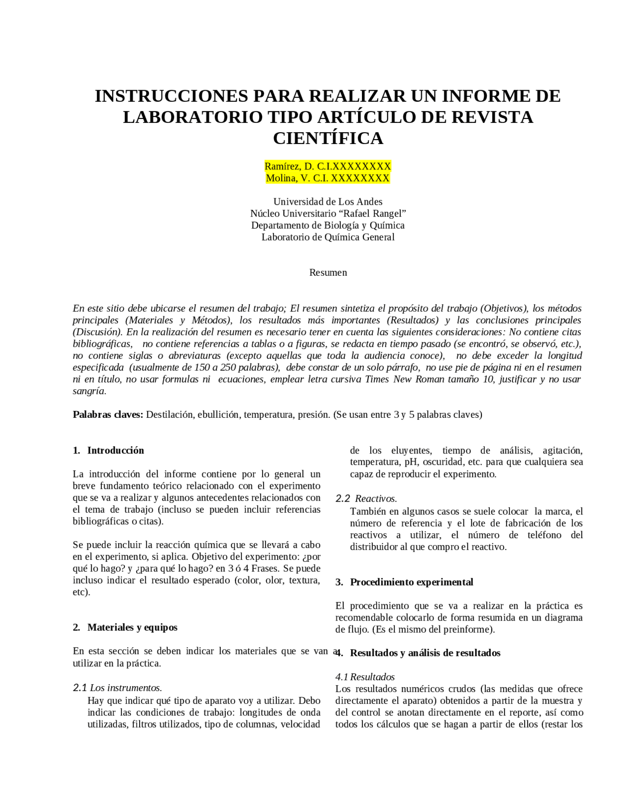 Elaboración de informes científicos - Docsity