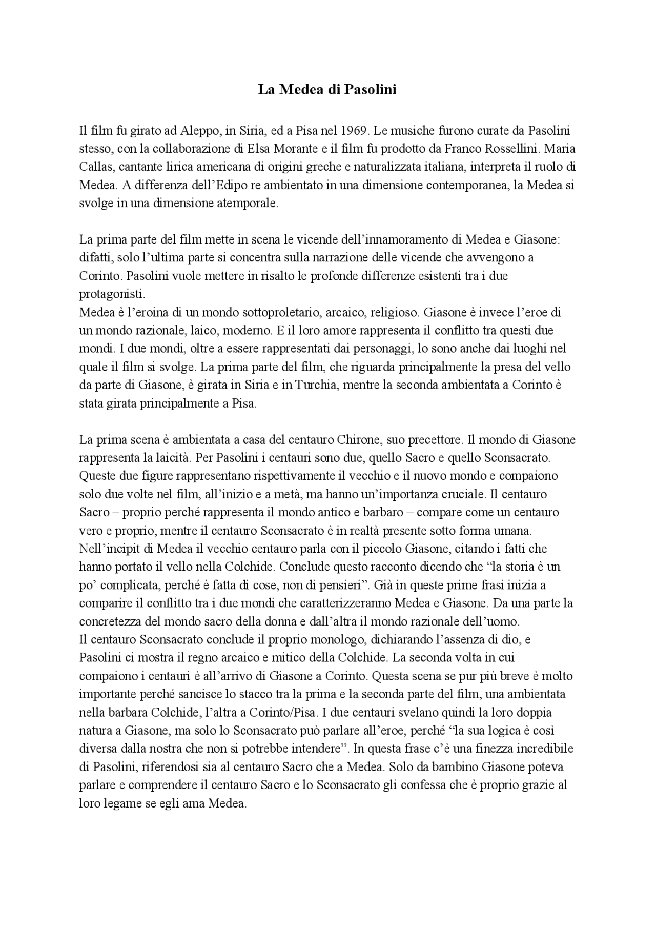 La Medea di Pasolini (analisi e commento dell'omonimo film) | Appunti ...