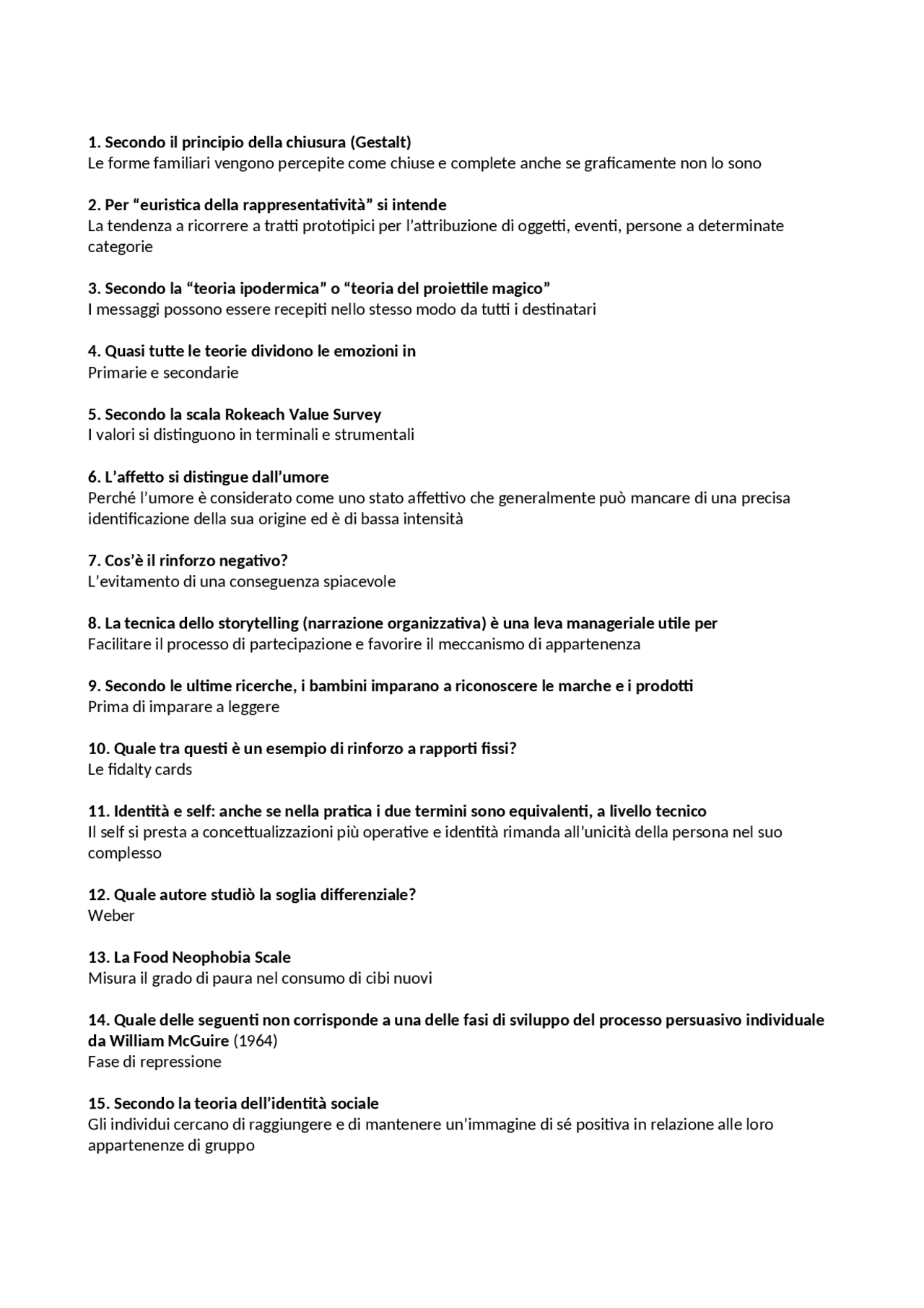 Domande Neuromarketing 2019 Iulm Docsity