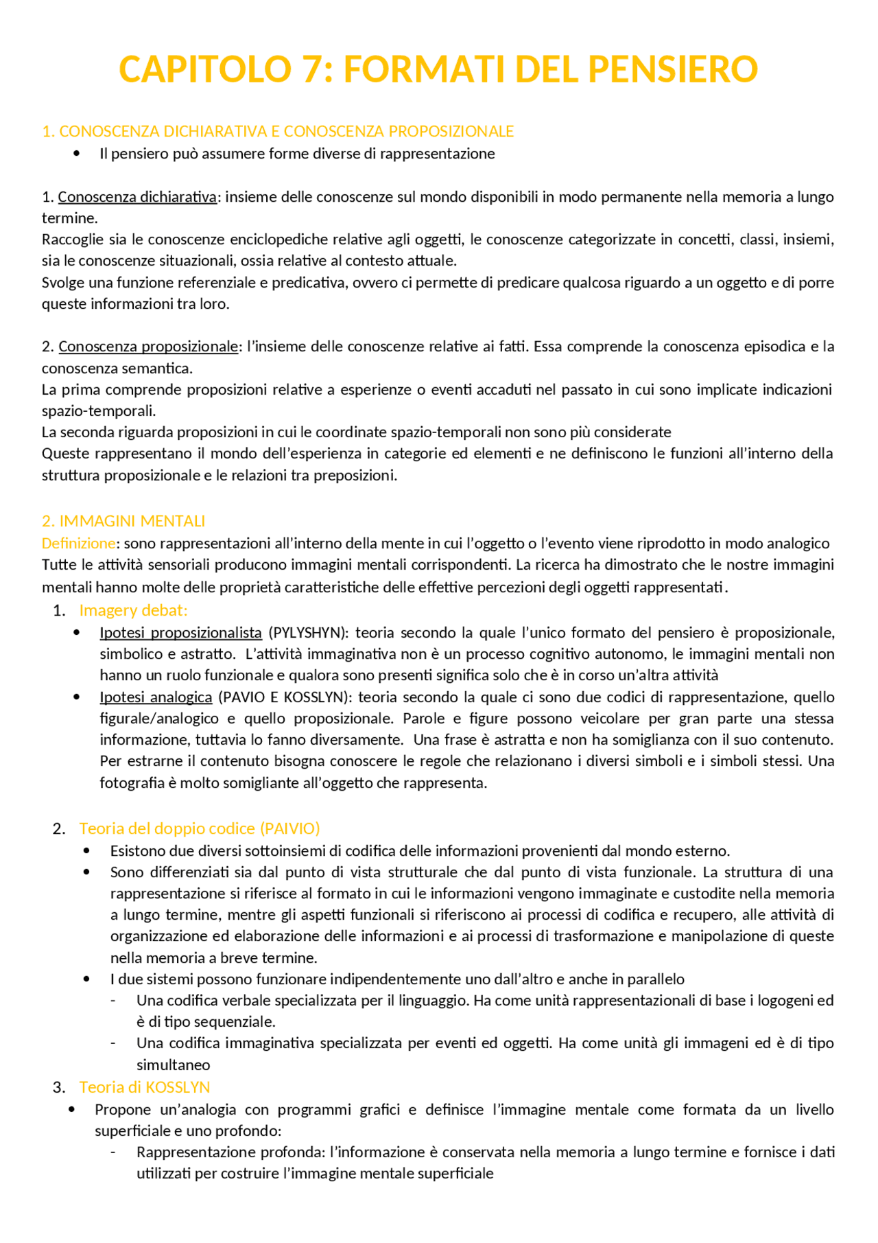 Psicologia Generale Pensiero E Ragionamento Docsity