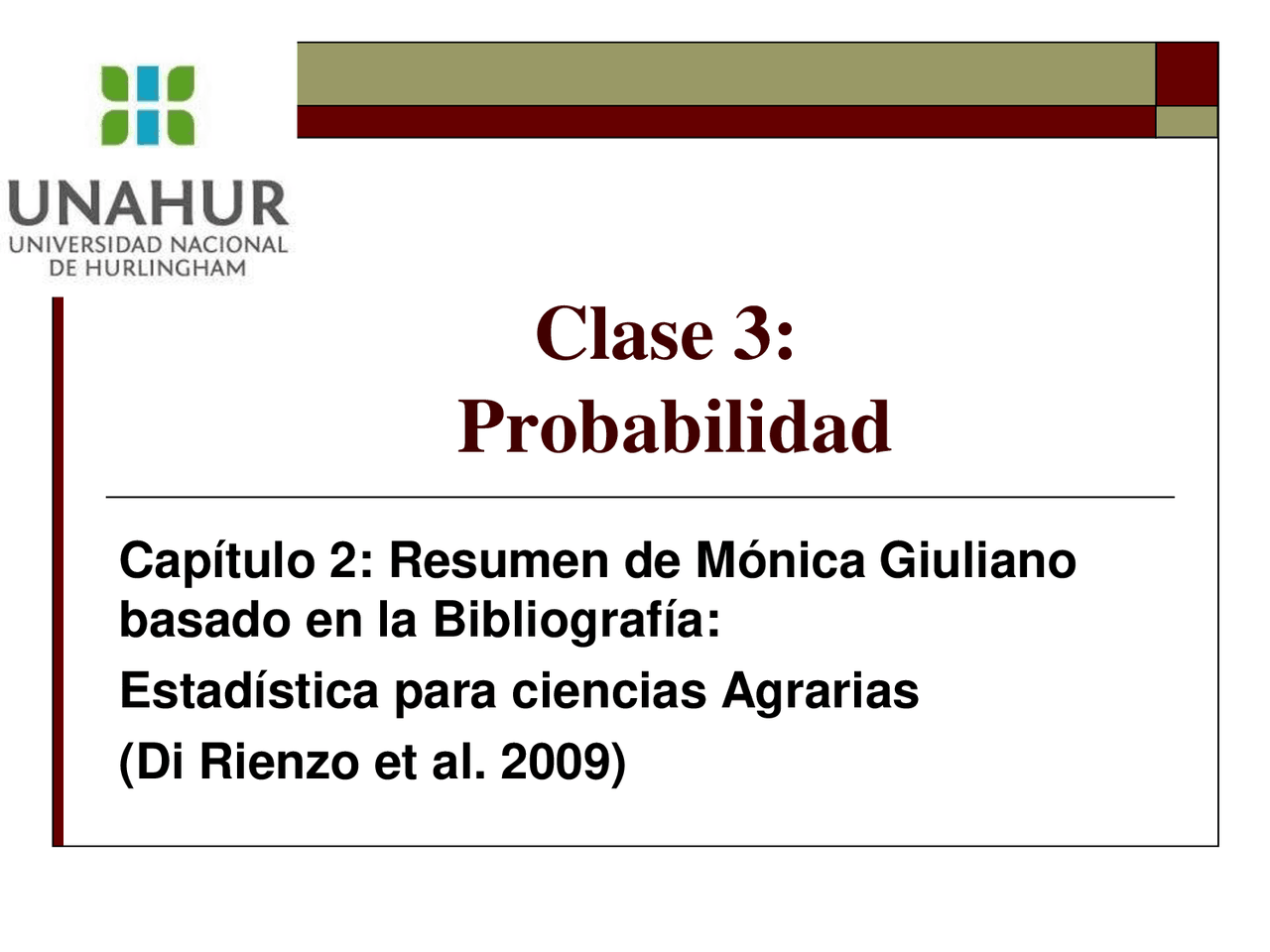 Estadistica y Probabilidad Clase 3 - Docsity
