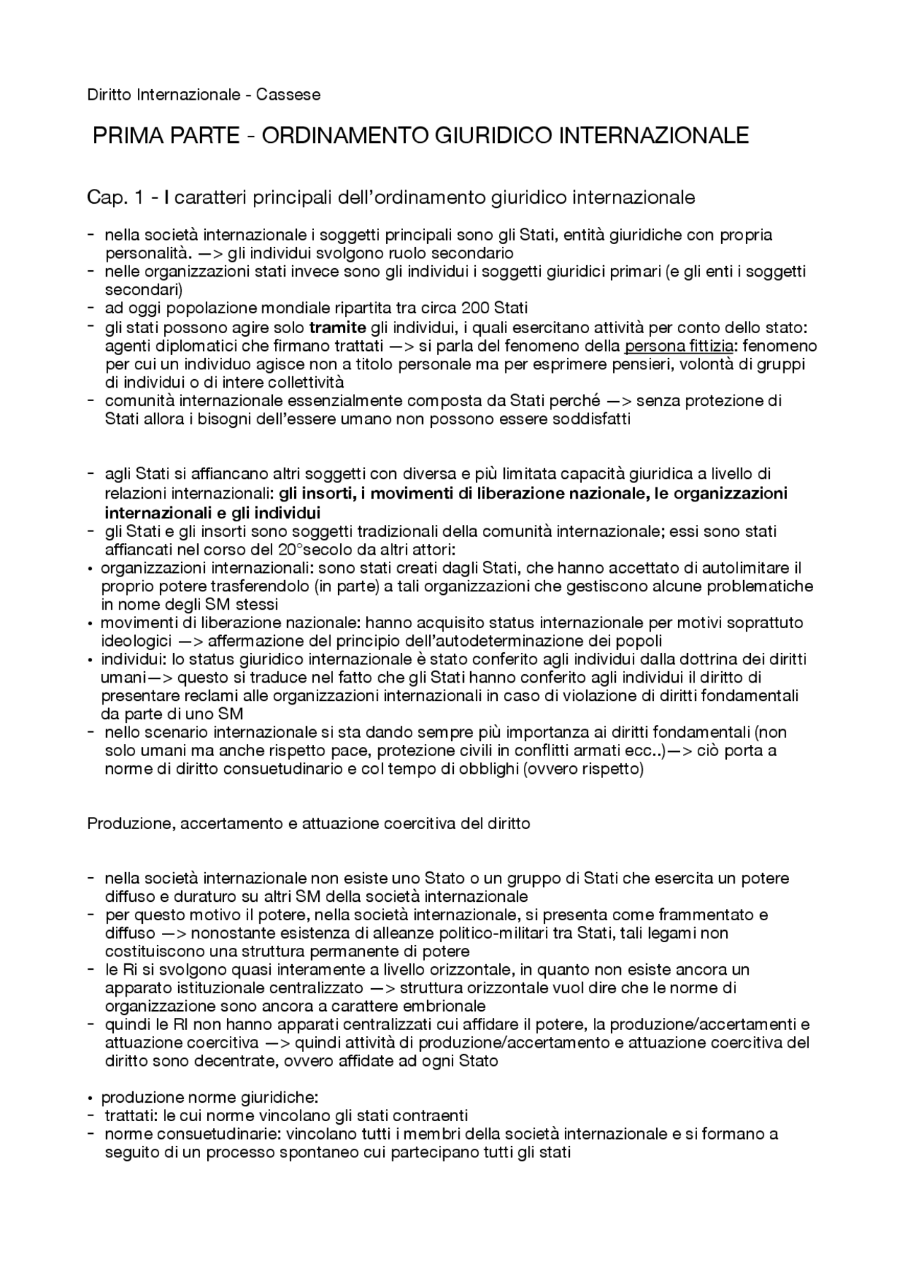 Diritto Internazionale Cassese Ultima Edizione 2017 Docsity