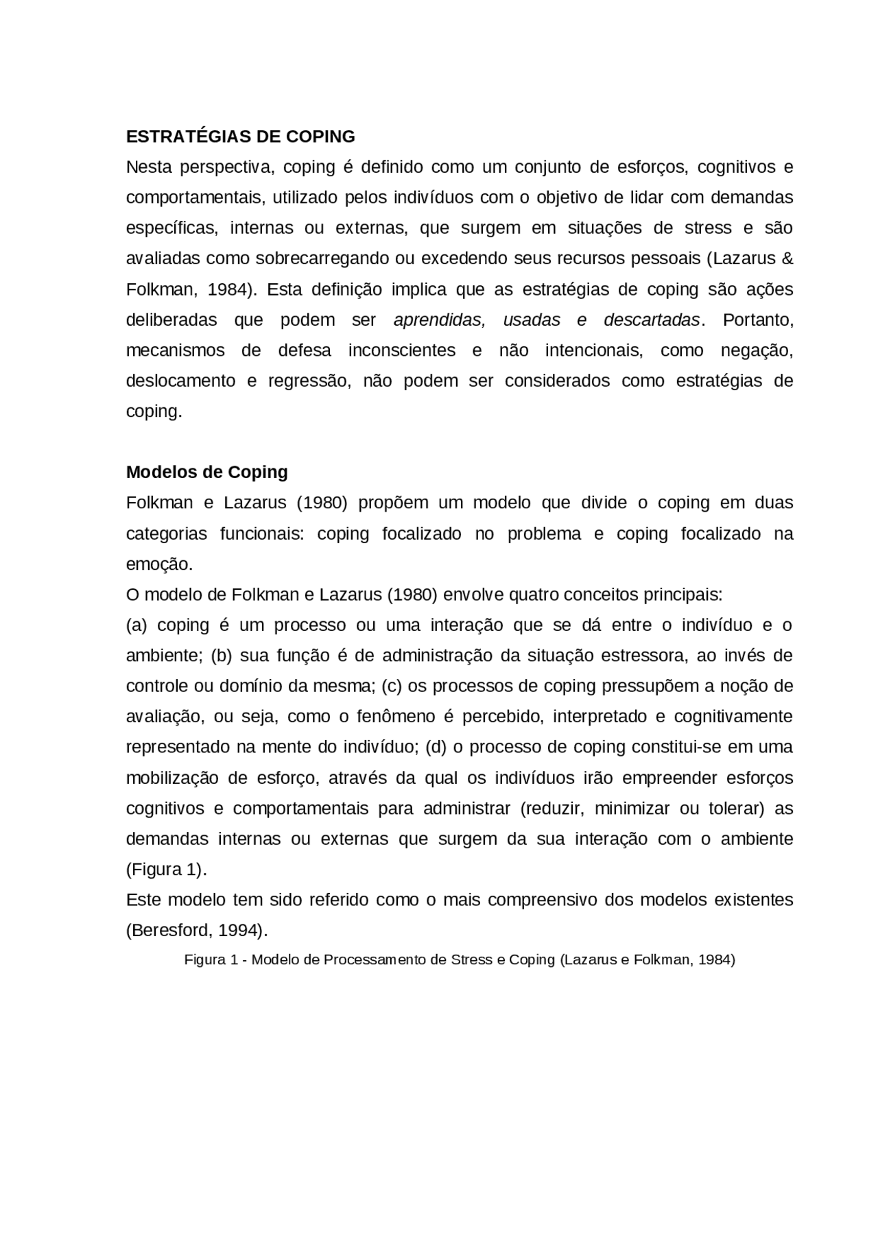 Estratégia de copping - Docsity