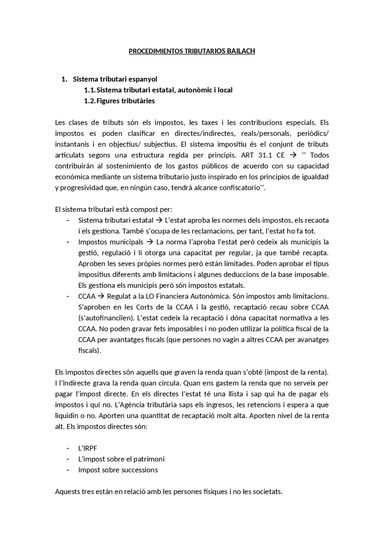 Procedimientos Tributarios Docsity