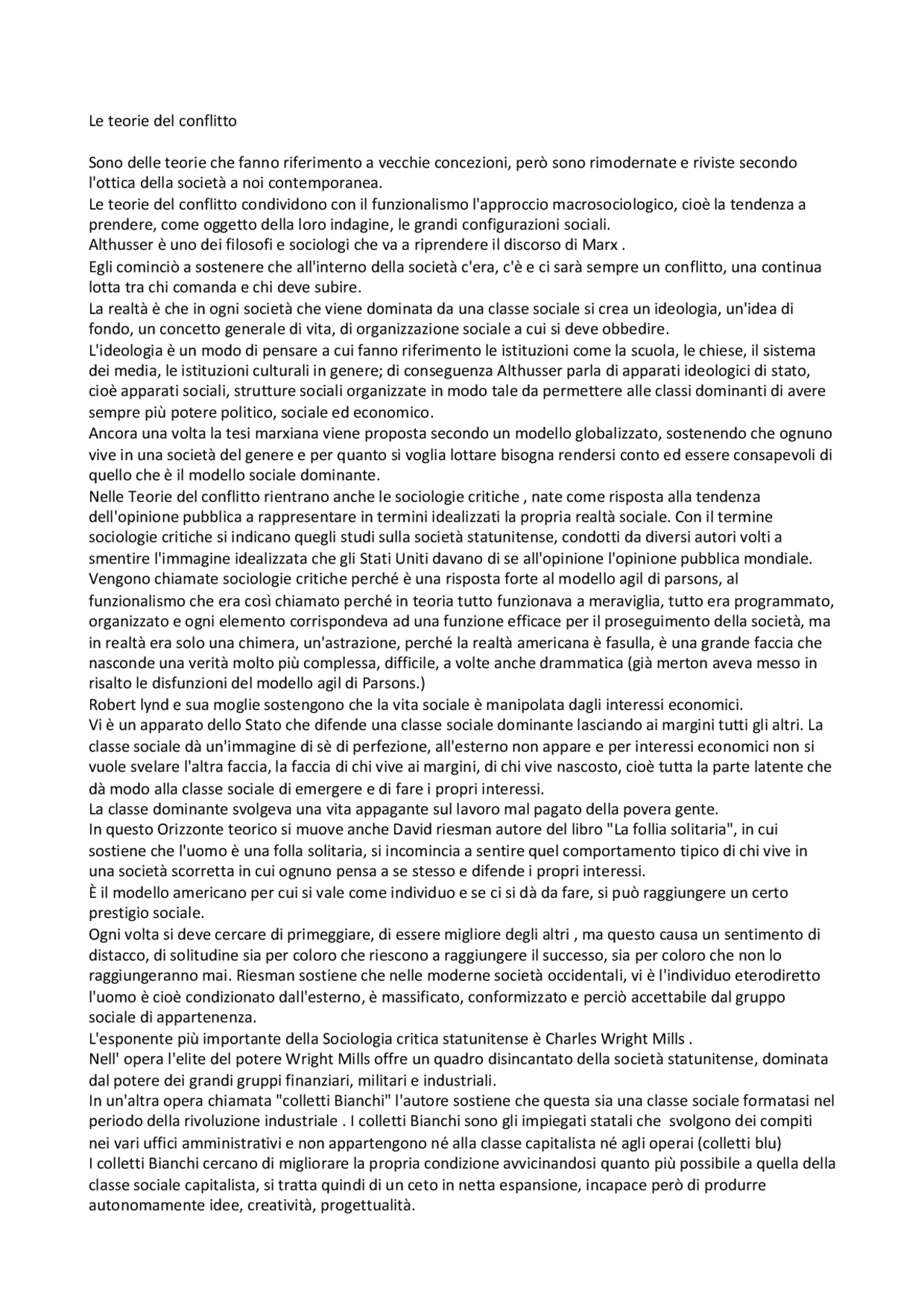 Le Teorie Del Conflitto Sociologia Delleducazione Appunti Di