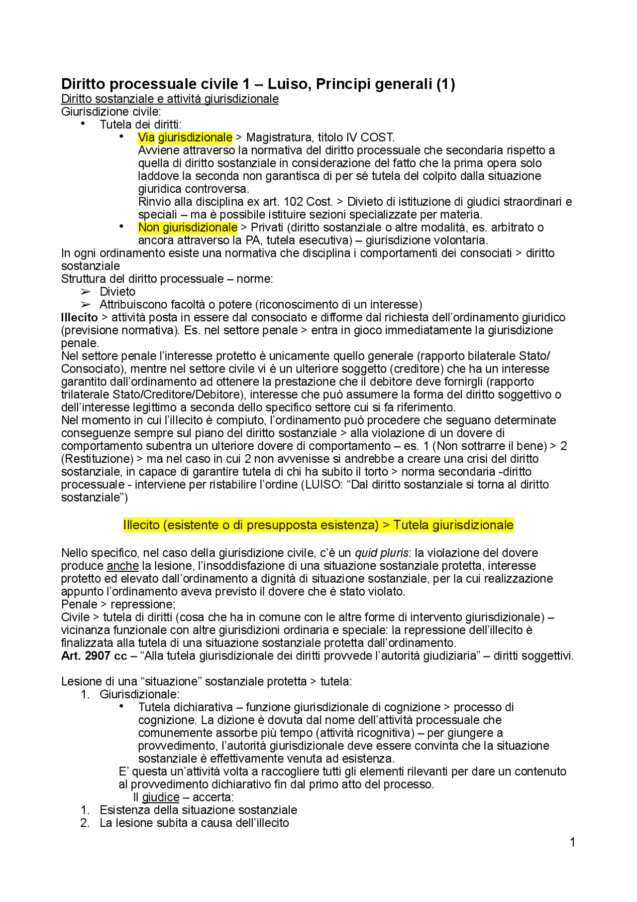 Luiso Volume 1 Diritto Processuale Civile1 Docsity