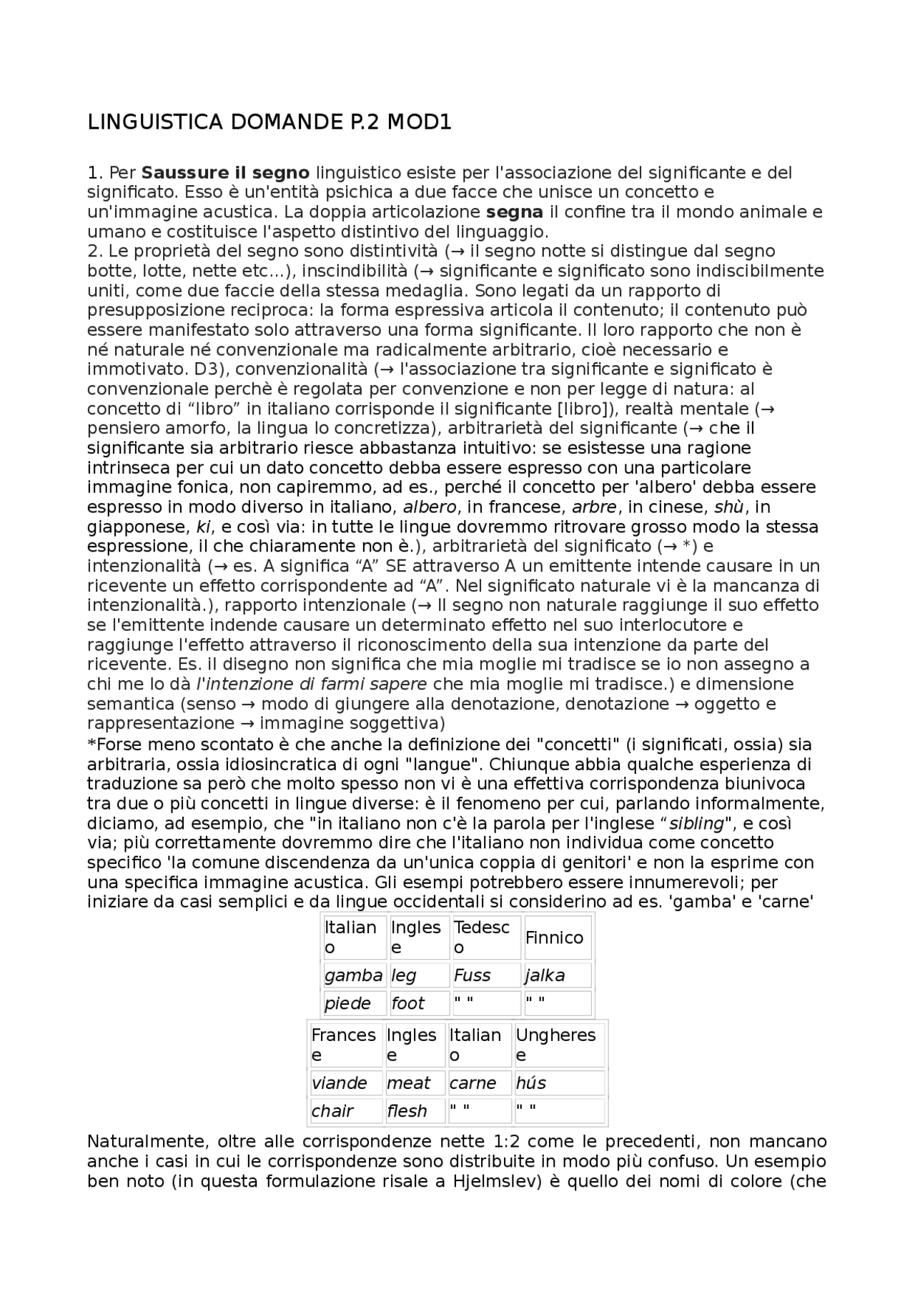 Riassunto Linguistica Docsity