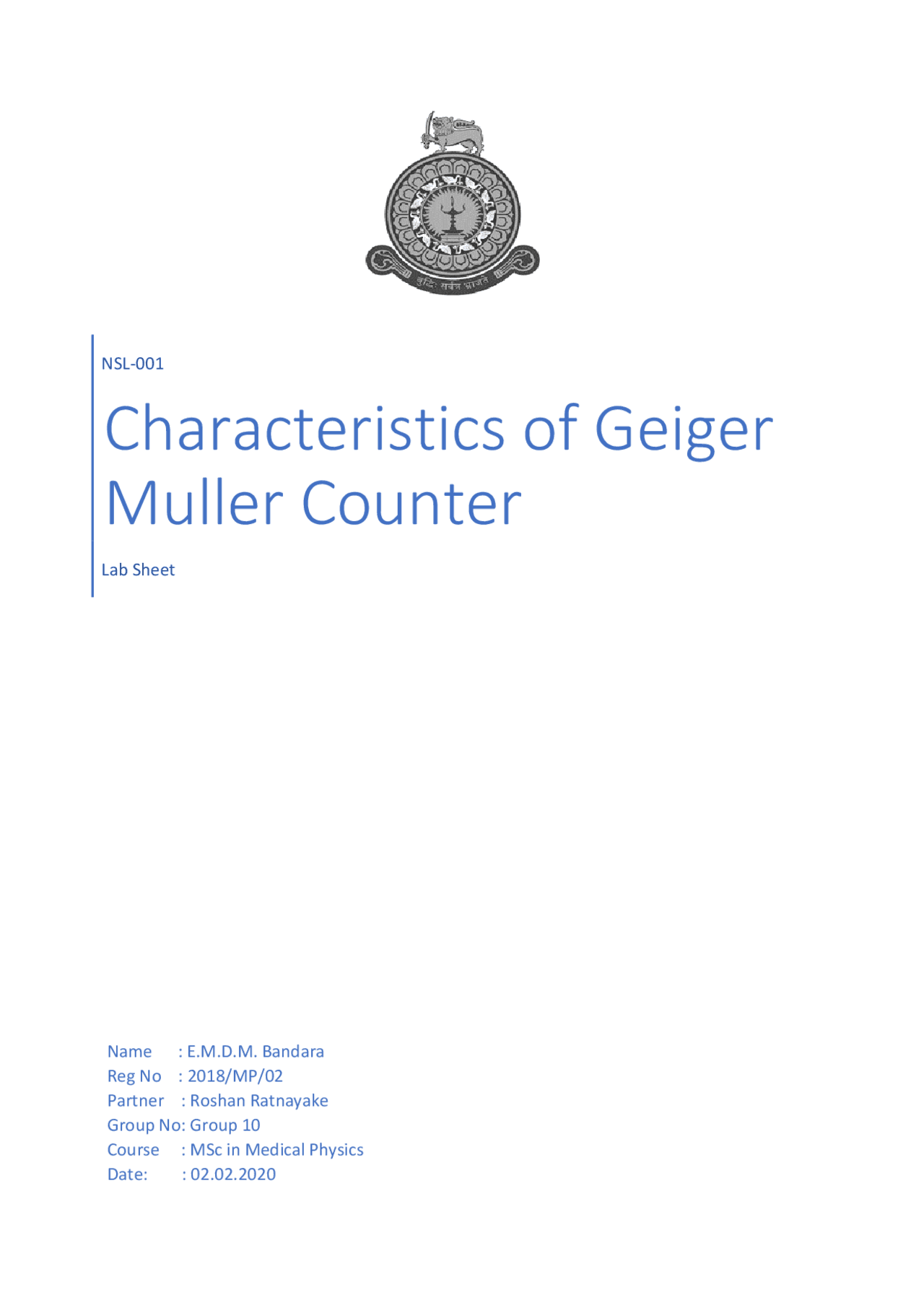 Characteristics of GM counter - Docsity