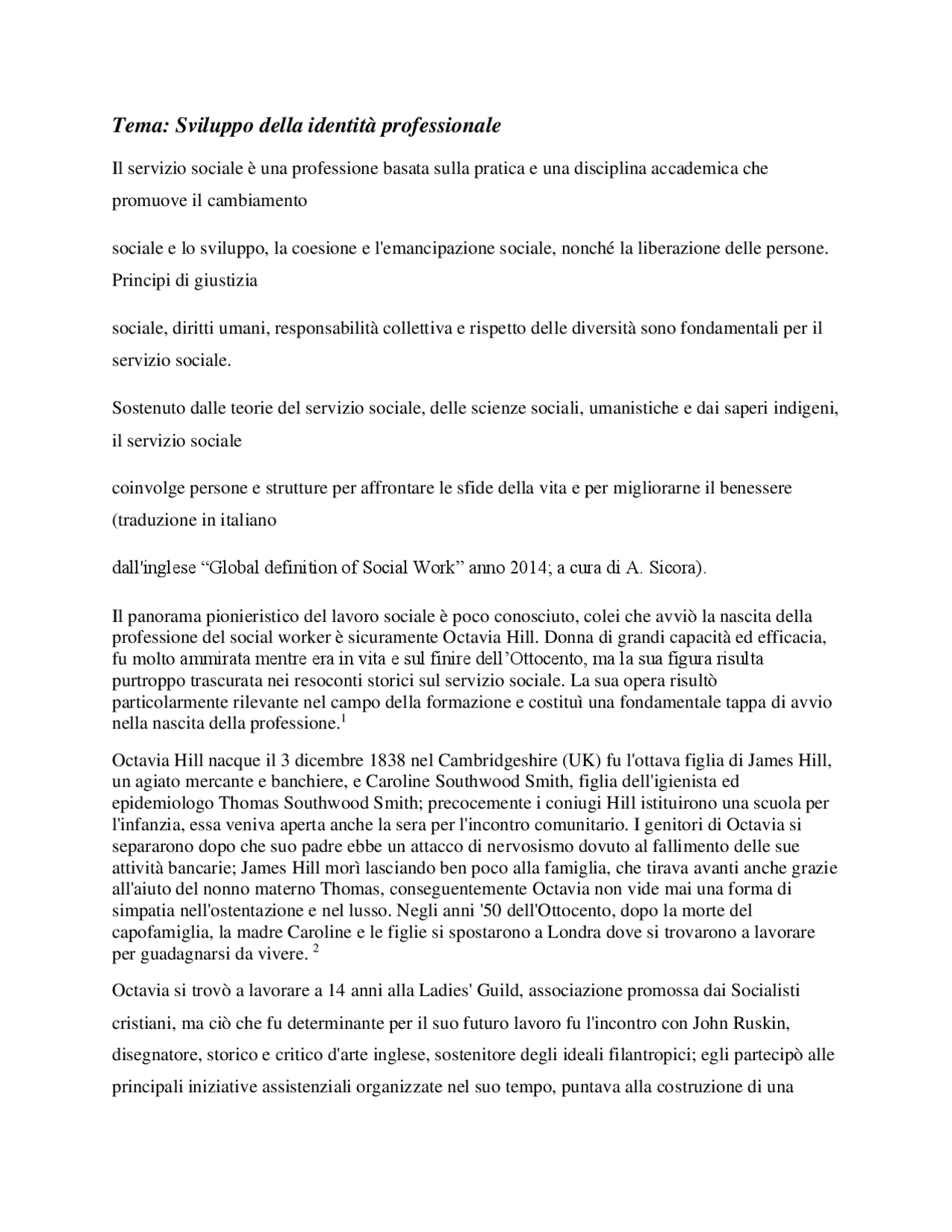 Tema Identità Assistente Sociale Docsity