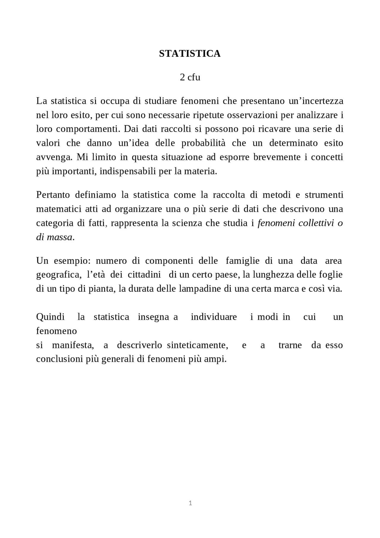 Concetti basi di statistica. - Docsity