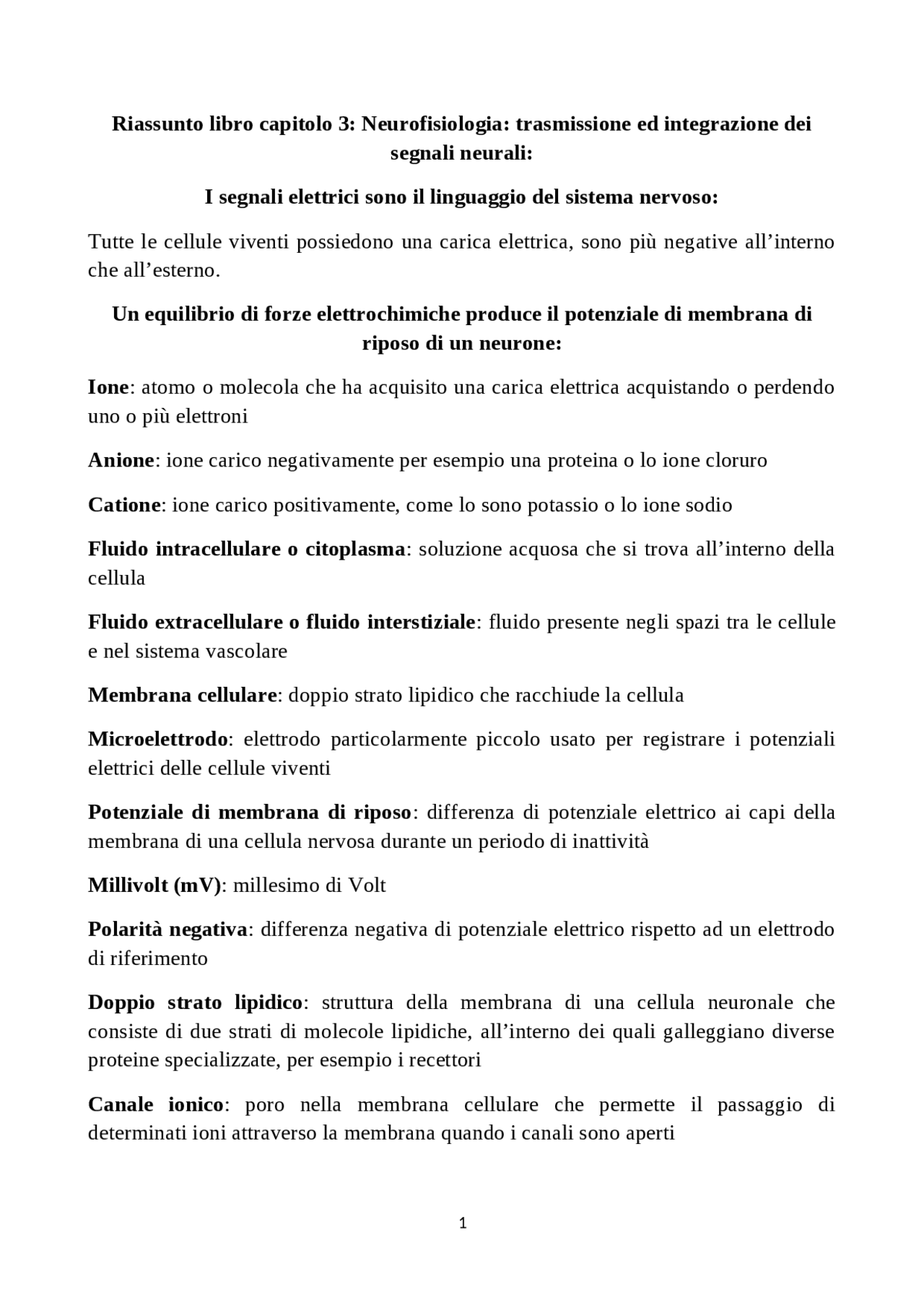 Riassunti Capitoli 3 E 4 Psicobiologia Unimore Docsity