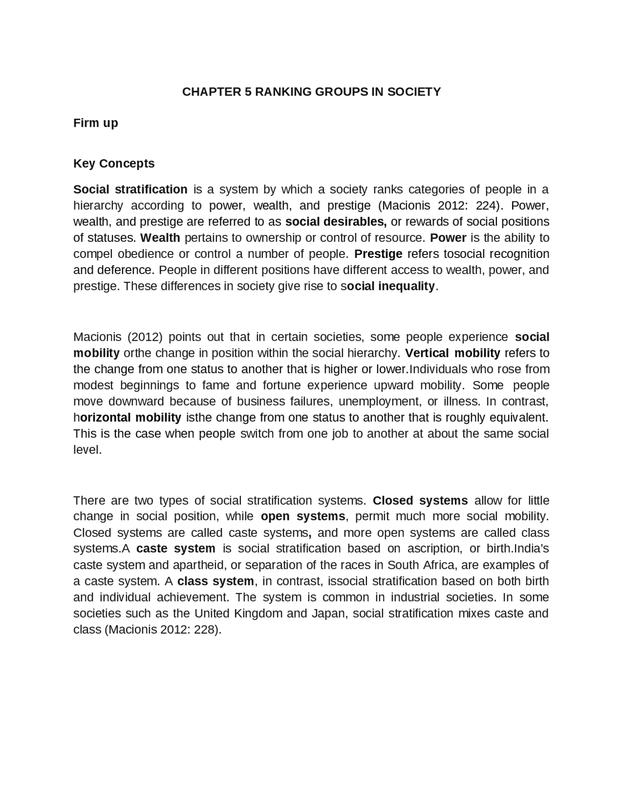 Chapter 5 Ranking Groups in Society | Lecture notes Sociology | Docsity