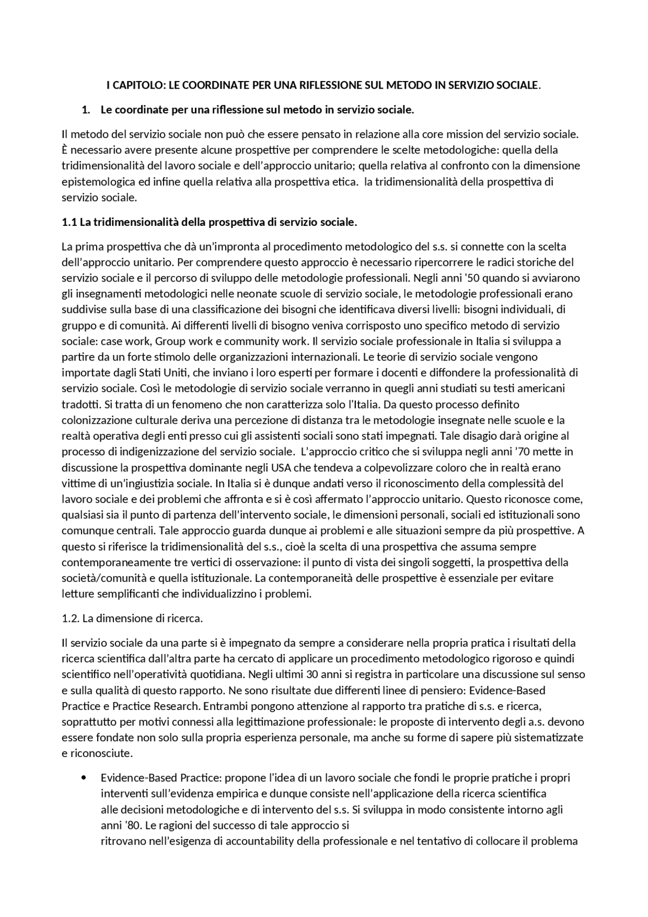 Il Metodo Nel Servizio Sociale Docsity