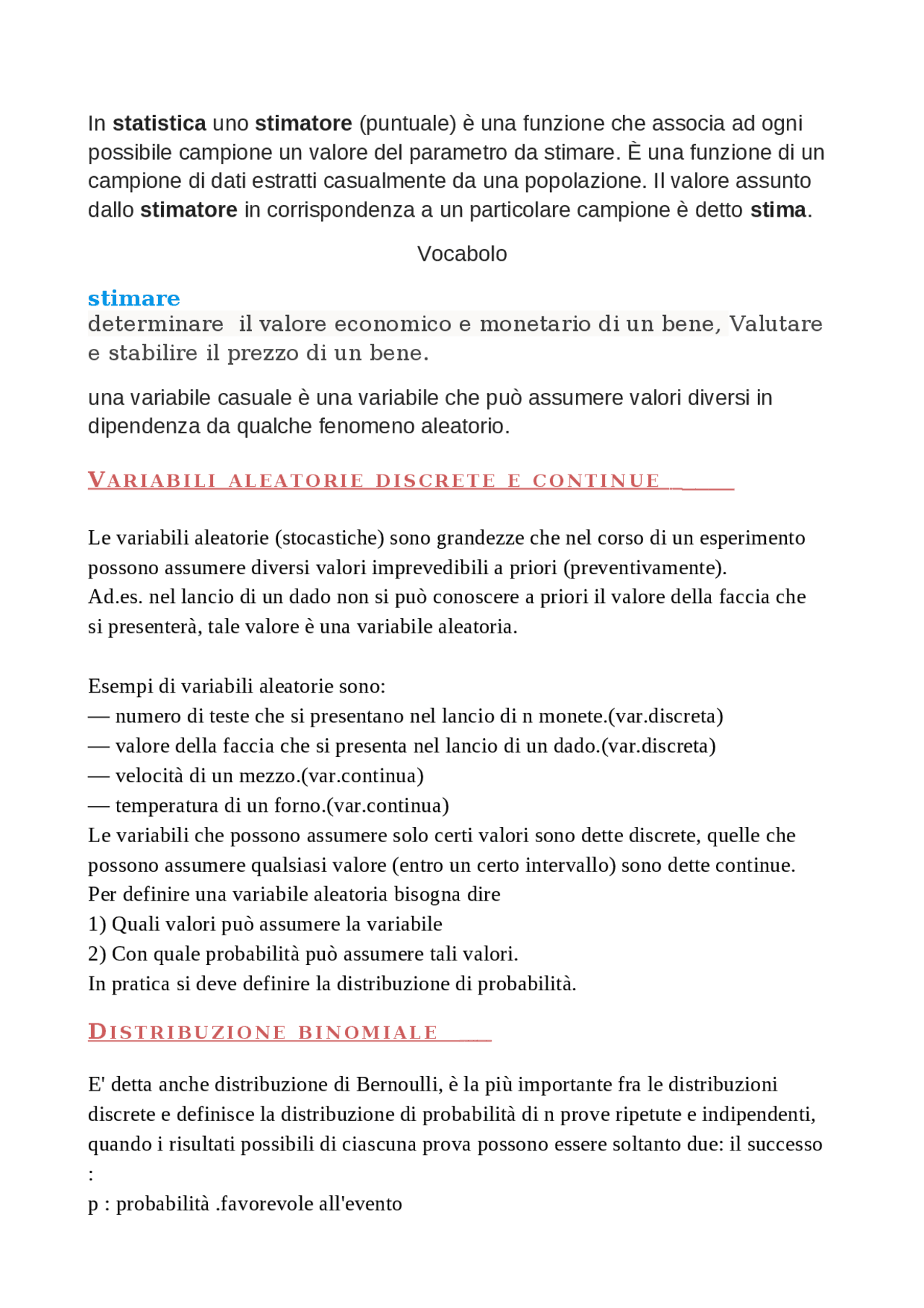 Statistica E Esercizi Docsity