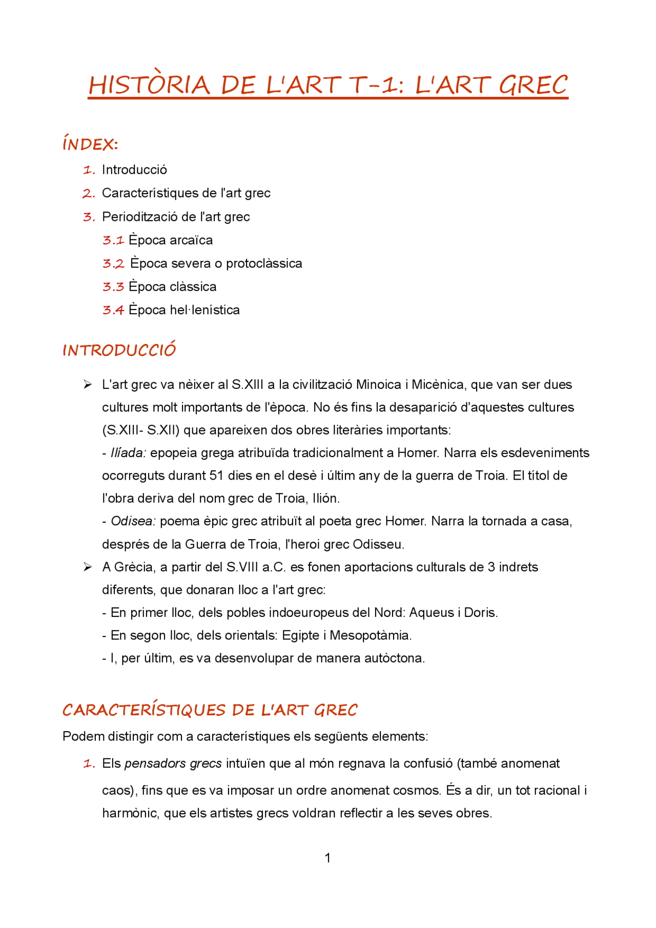 Apunts Història De Lart 2n Batxillerat Docsity