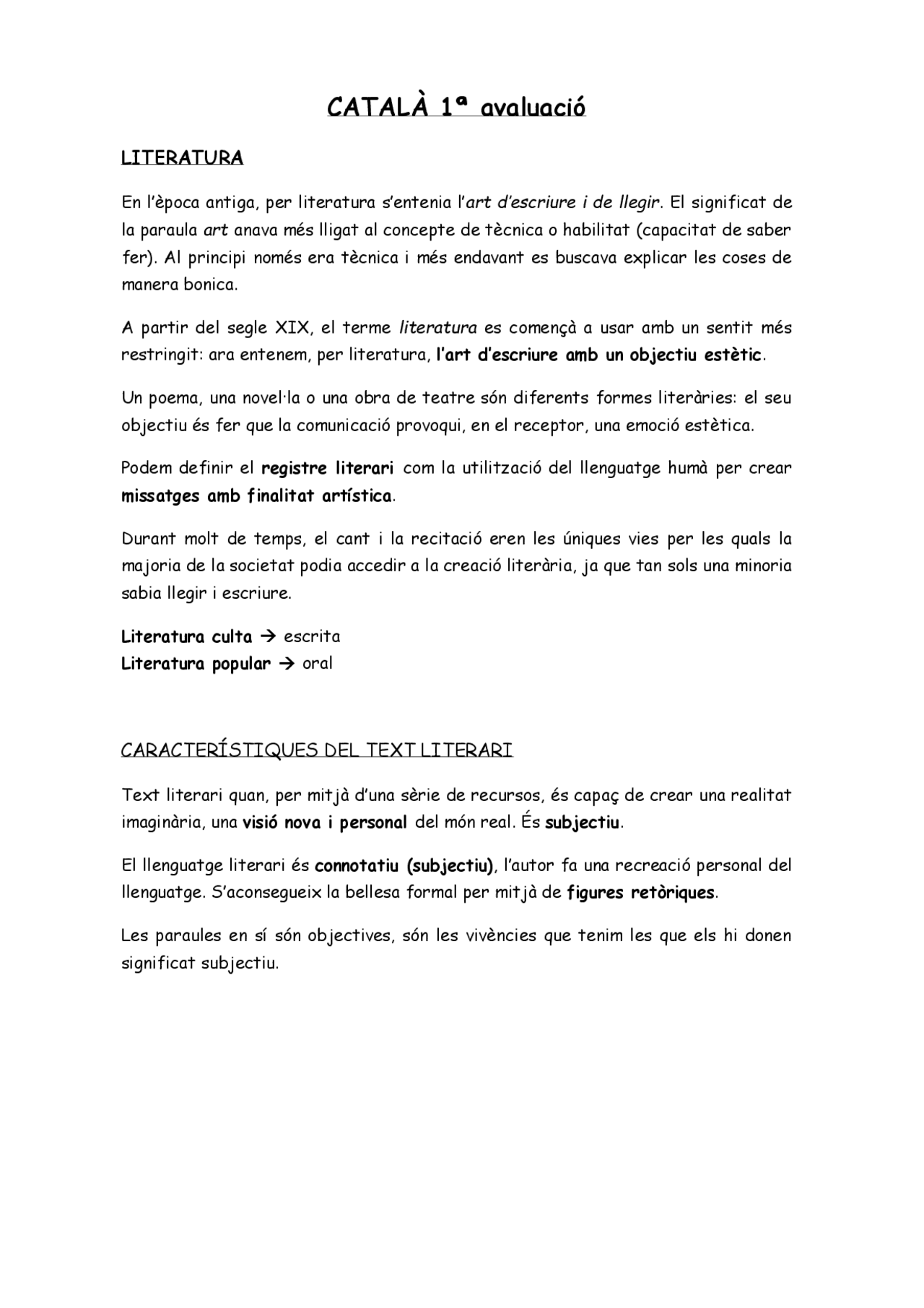 Apunts Català Gramàtica 1r Batxillerat Docsity