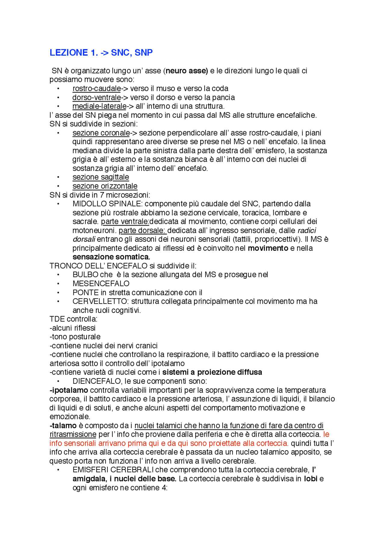 Modulo 2 Fondamenti Anatomo Fisiologici Docsity
