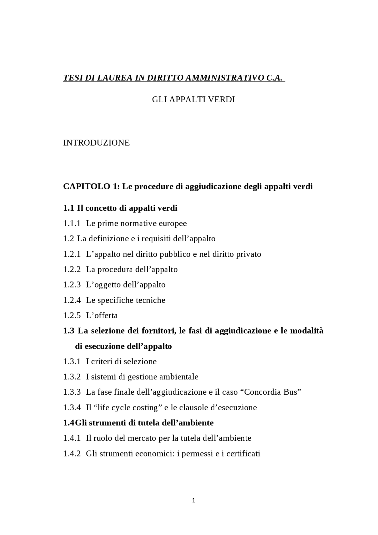 Tesi Di Laurea Gli Appalti Verdi Tesi Di Laurea Di Diritto Docsity