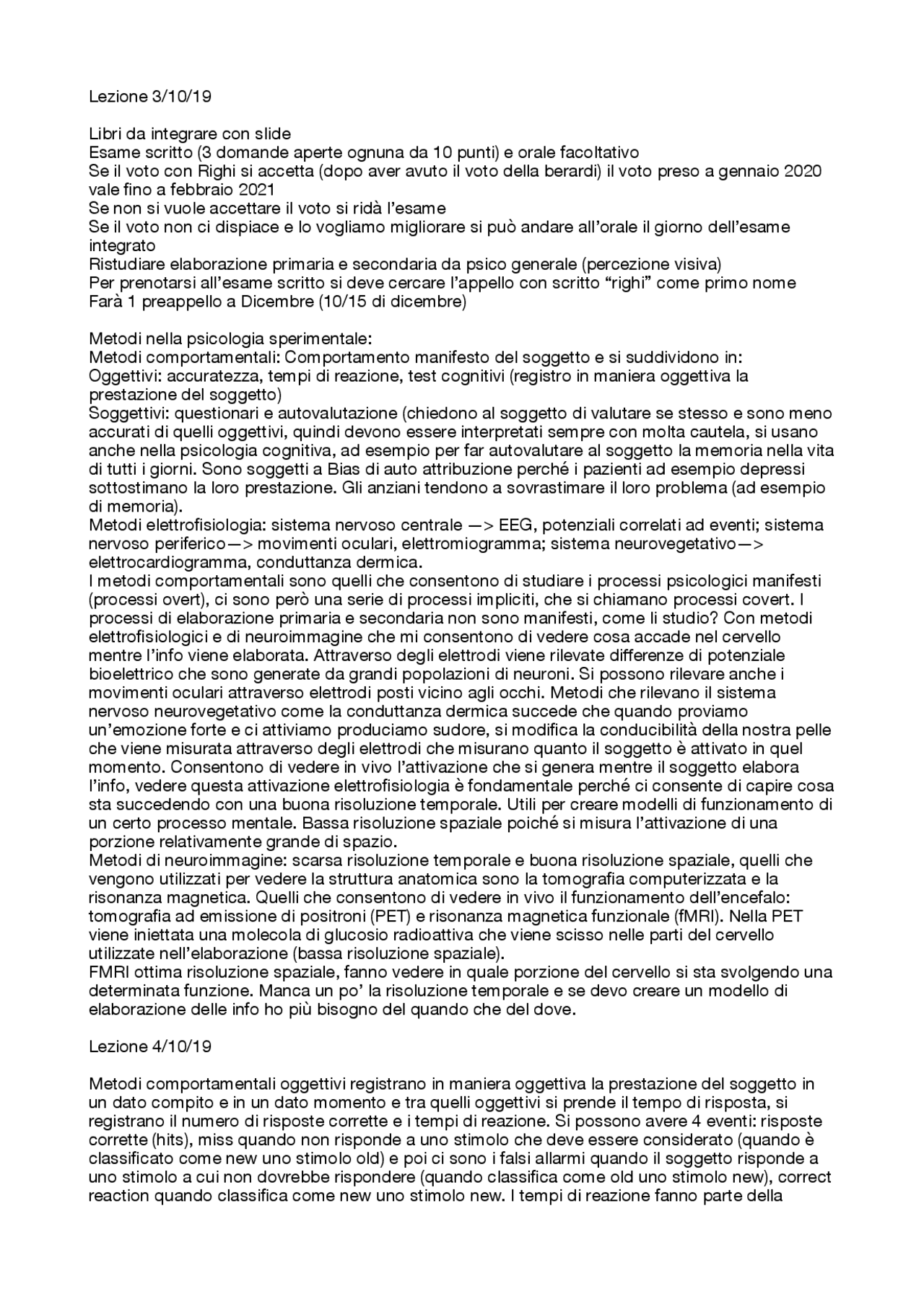 Appunti Regolazione Dei Processi Cognitivi E Metacognitivi Prof Righi