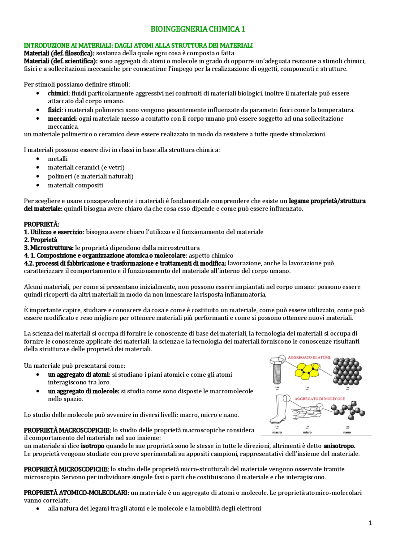 Bioingegneria Chimica Parte 1 Docsity
