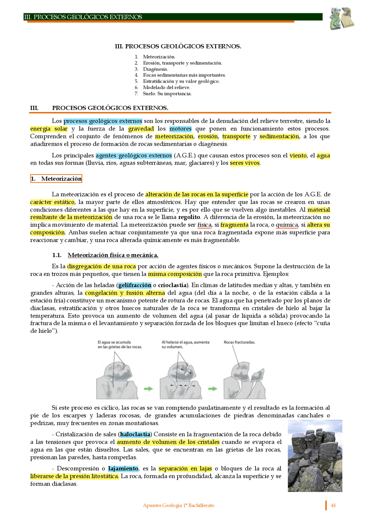 Geología Procesos Geológicos Externos Apuntes De Geología Docsity
