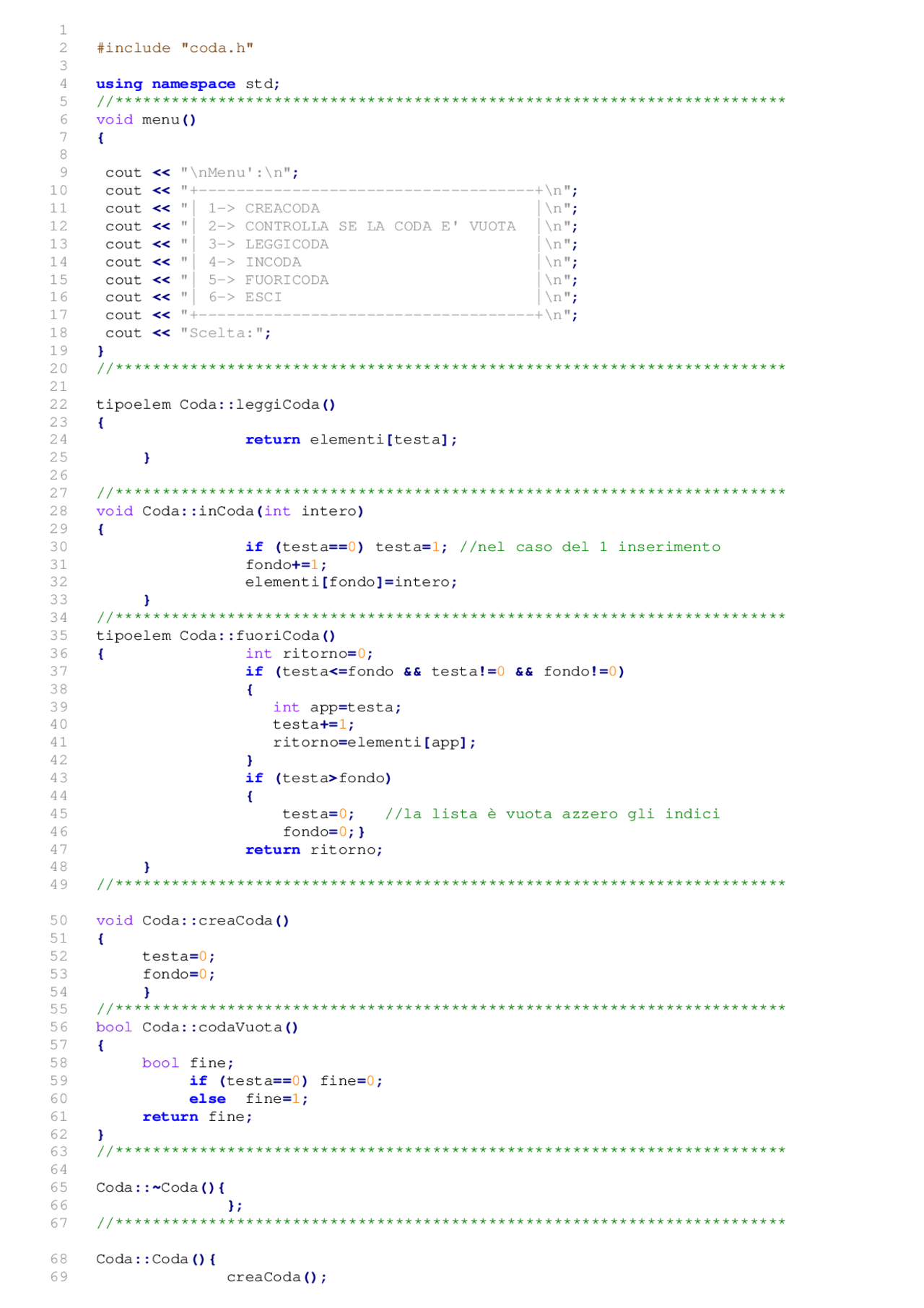 Gestisci Coda Scritto In Cpp Docsity